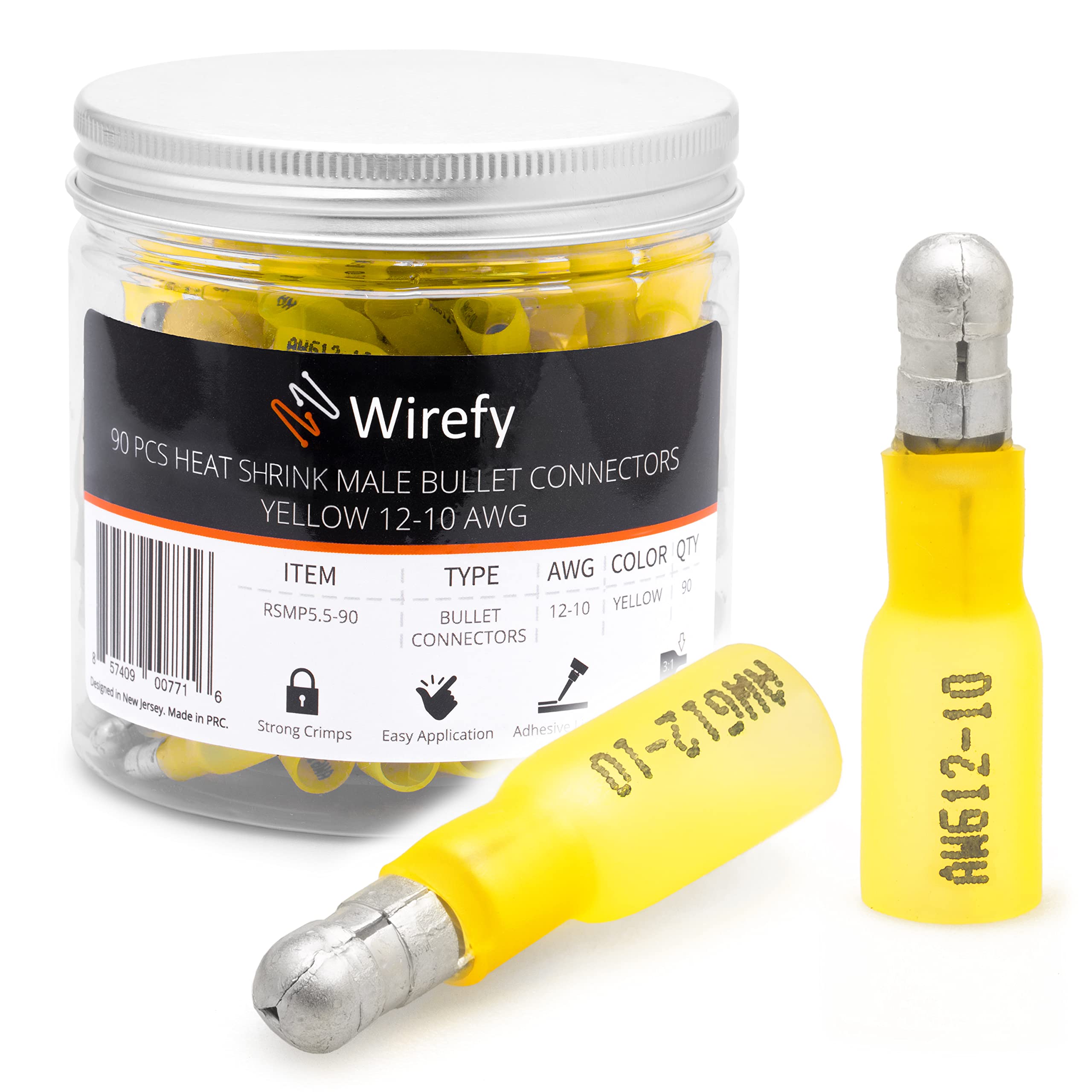 Snapklik.com : Heat Shrink Male Bullet Connectors - Male Wire Bullet ...