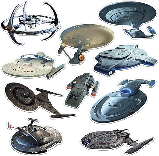 Amazon.com: Star Trek Starships 50ct Vinyl Large Deluxe Stickers ...
