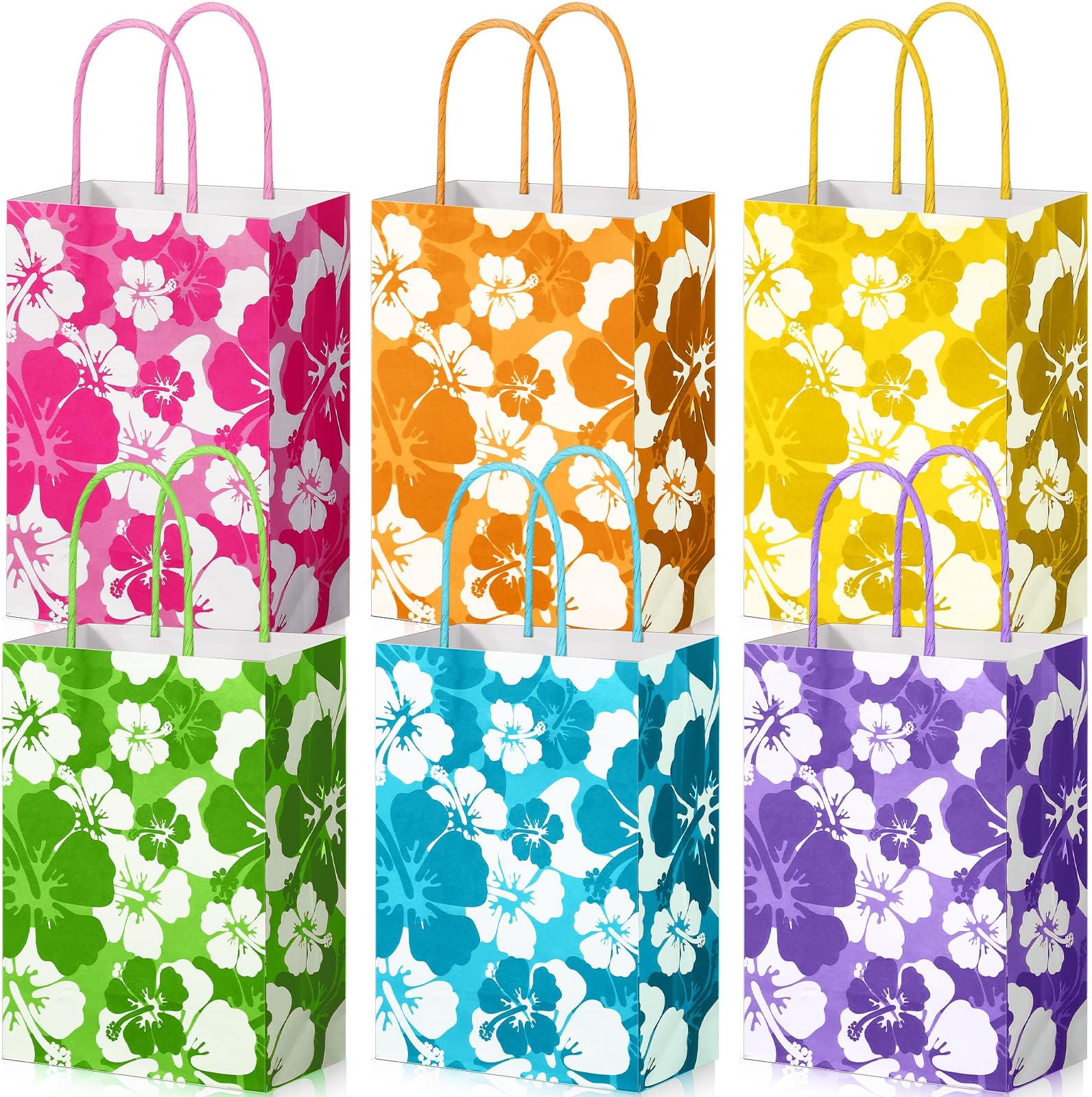 Amazon.com: PerKoop 12 Pcs Hawaiian Gift Bags Aloha Luau Summer Themed ...