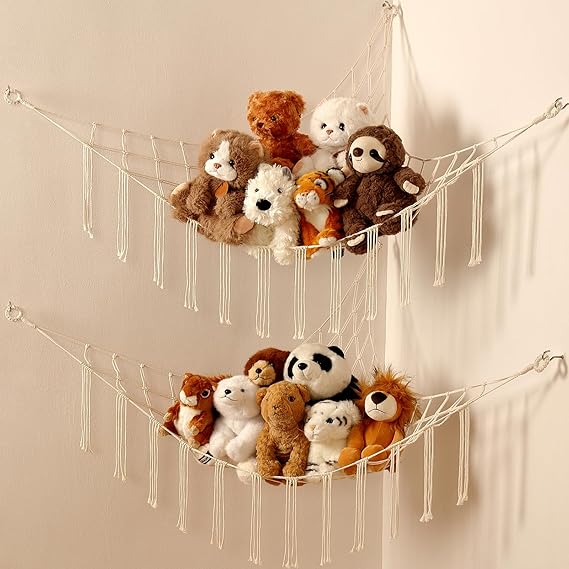 Amazon.com: iKeelo 2 Pack Stuffed Animal Storage Hammock Net, Nursery ...