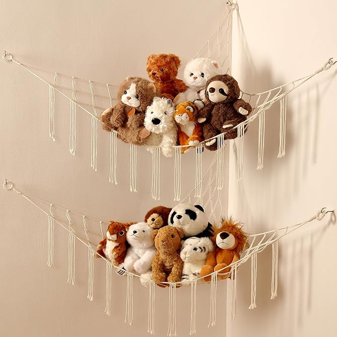 Amazon.com: iKeelo 2 Pack Stuffed Animal Storage Hammock Net, Nursery ...