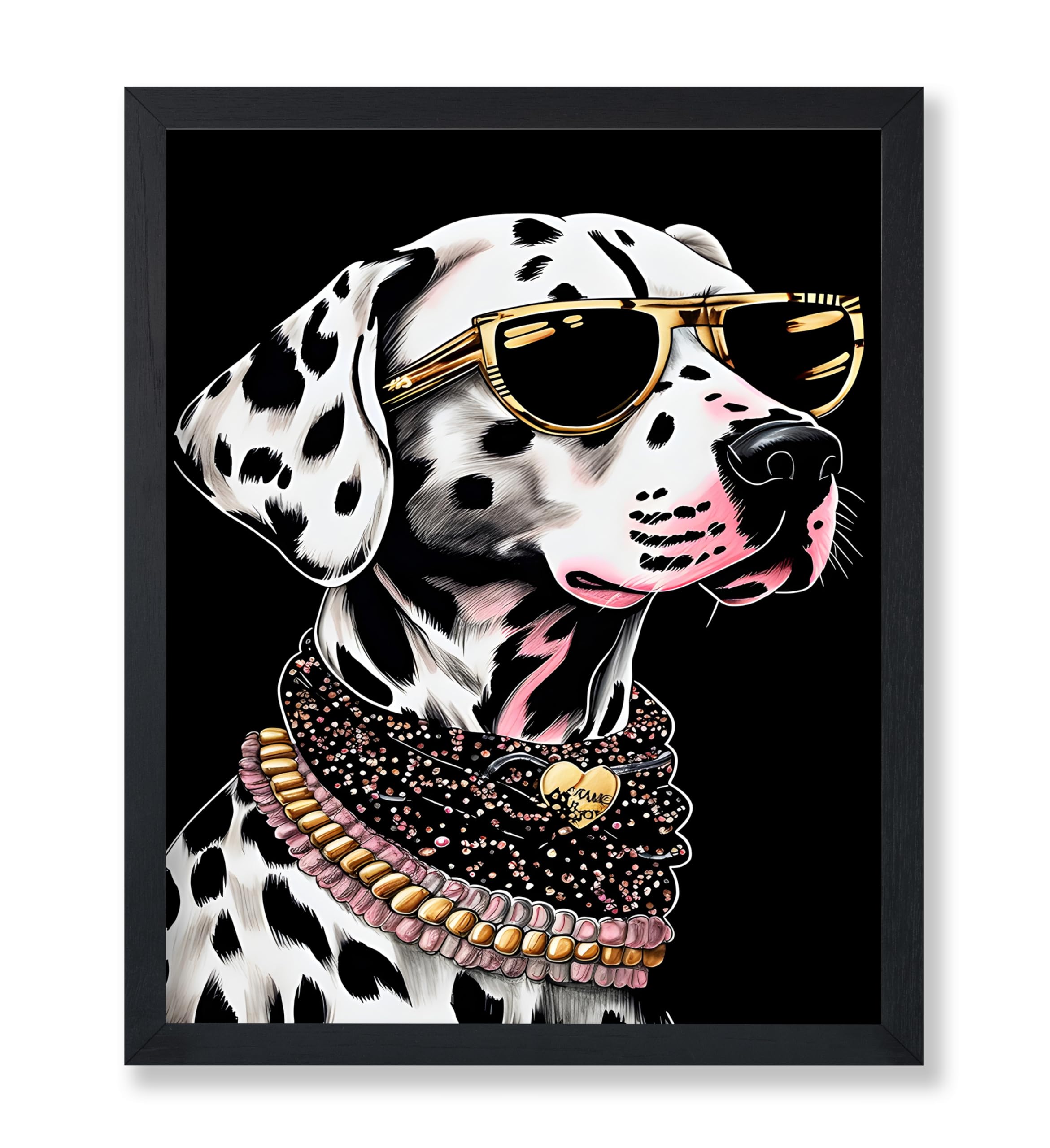 Amazon.com: Poster Master Dalmatian in Glasses Poster - Dog Portrait ...