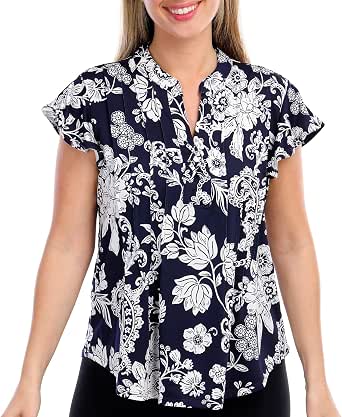 Juniper + Lime Petite Floral Lace Up Short Sleeve Top Large Petite Navy ...