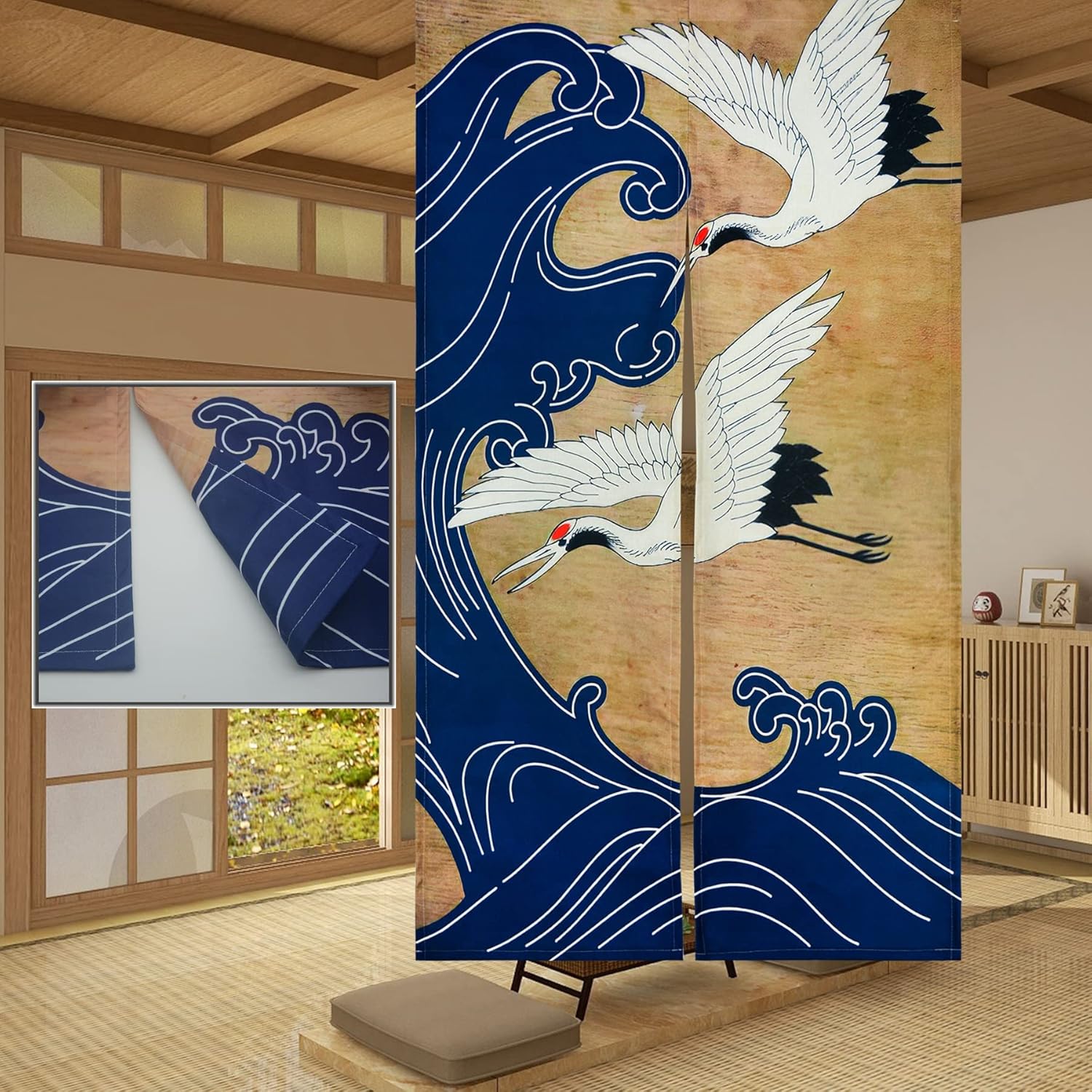 Amazon.com: LIGICKY Retro Japanese Noren Doorway Curtain Linen White ...