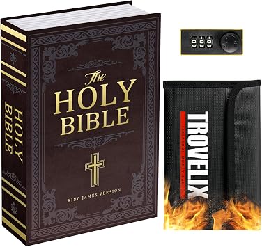 Book Safe with Combination Lock, Hidden Safe (9.5 x 6.2 x 2.2 Inch ...