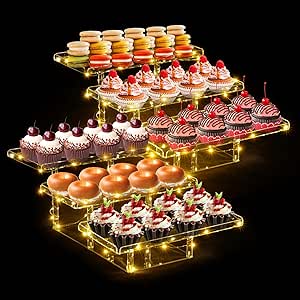 Amazon.com | Dyna-Living 2PCS Dessert Table Display Set Acrylic Cupcake ...
