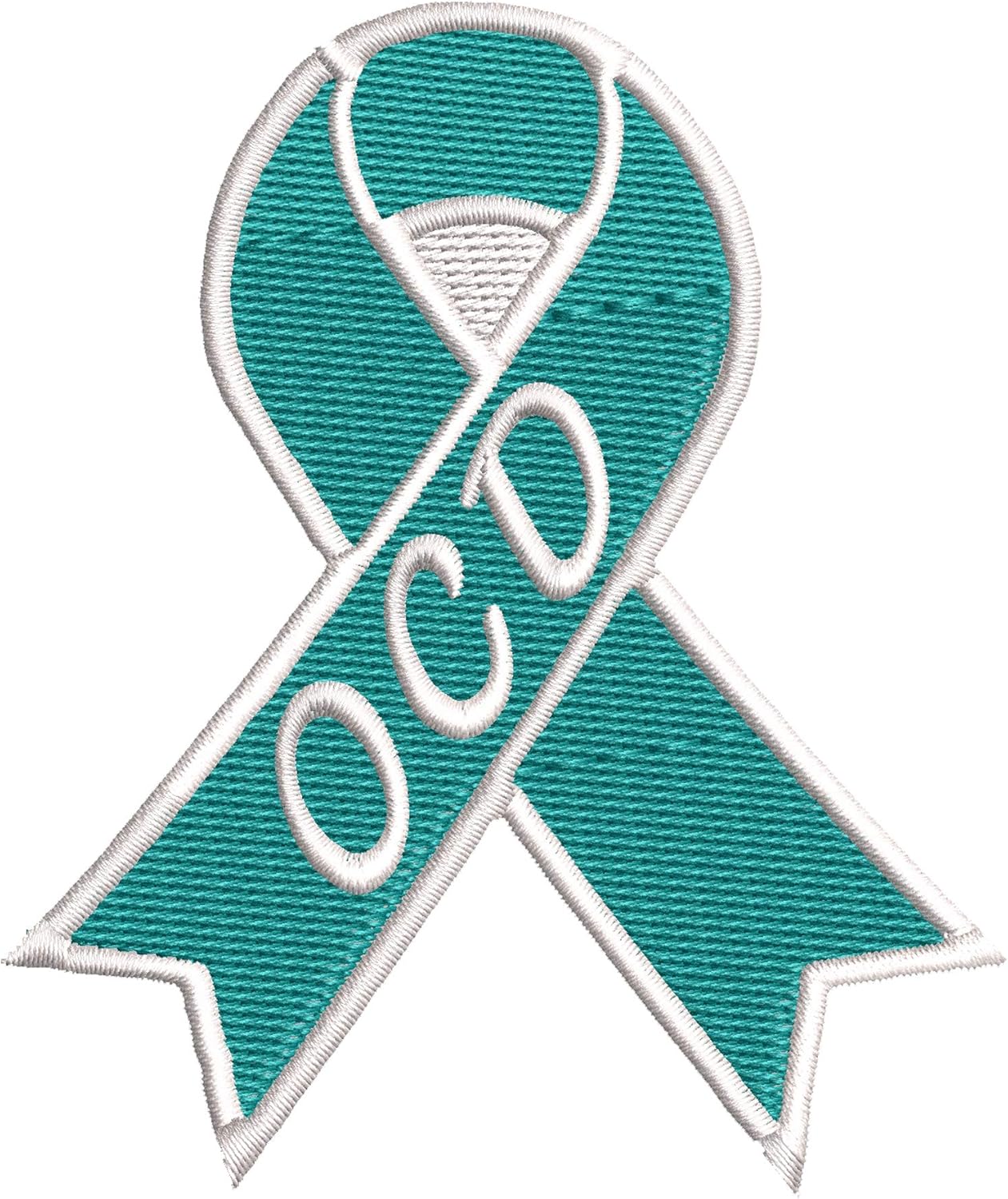 Amazon.com: OCD Teal Awareness Ribbon Series 3.5" Embroidered DIY Iron ...