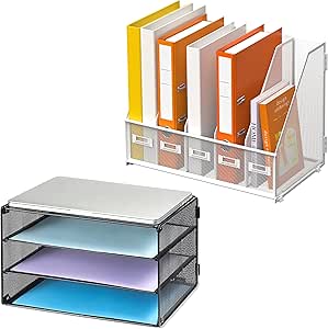 Amazon.com: DALTACK 3 Tier Letter Tray Paper Organizer & Magazine File ...