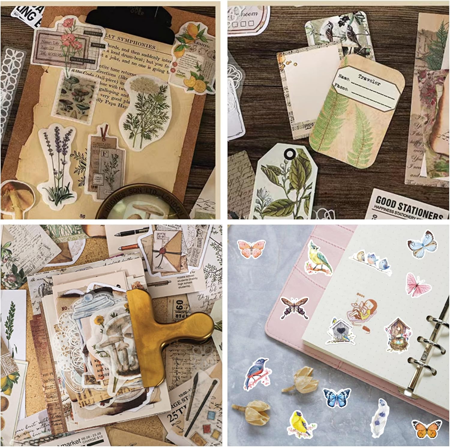 Buy 300PCS Vintage Scrapbook Supplies Kit, Vintage Scrapbook Stickers ...