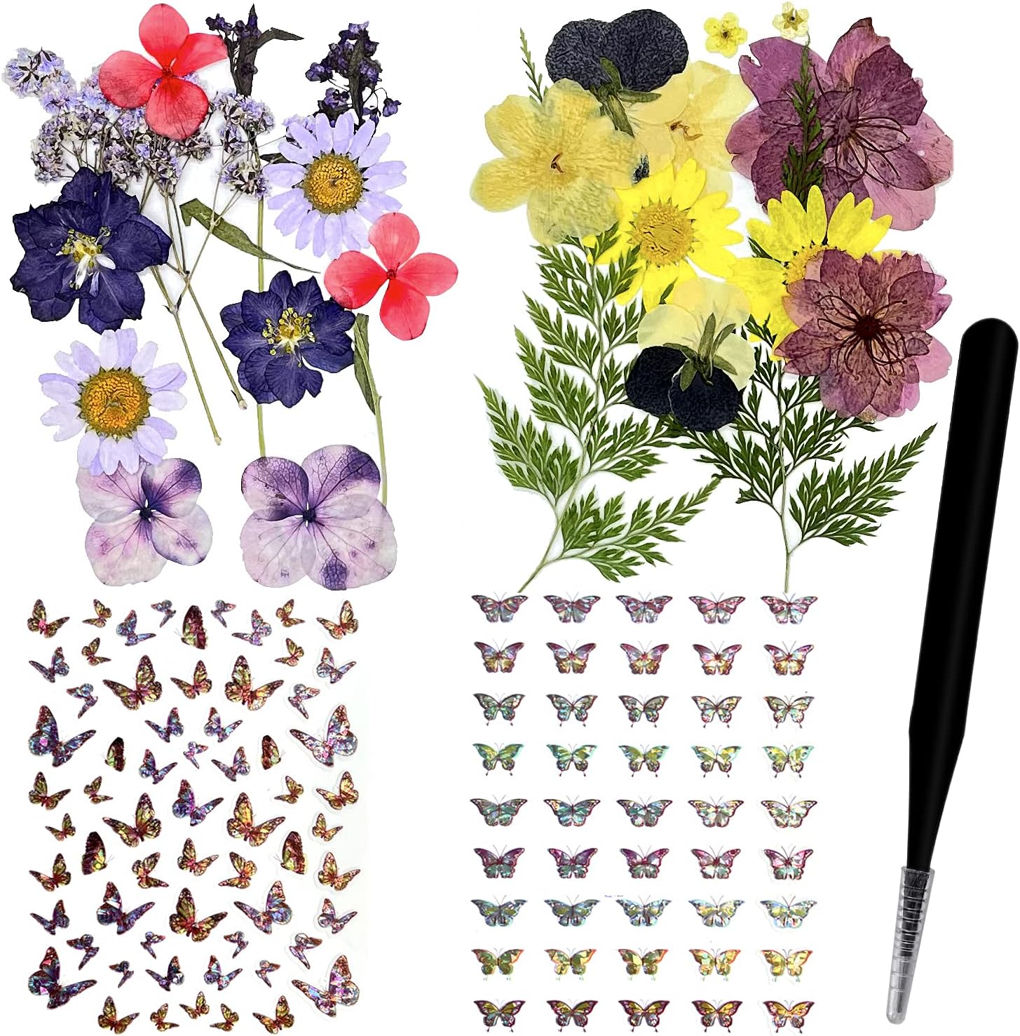 Amazon.com: AYWFEY 24 Pieces Natural Real Dried Pressed Flowers Leaves ...