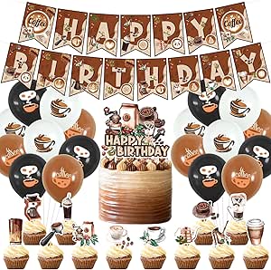 Amazon.com: Coffee birthday party decoration, including coffee banners ...