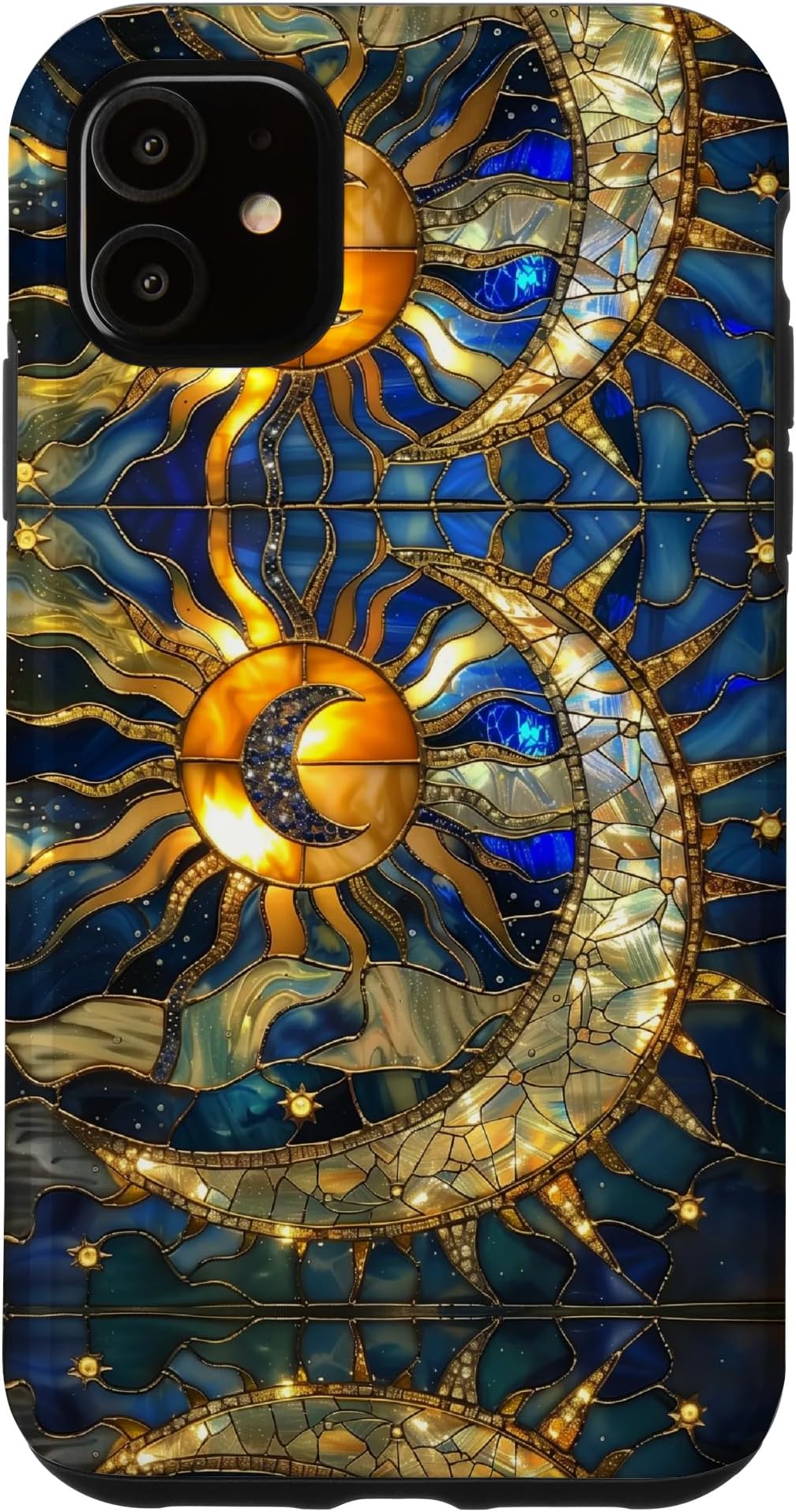 Amazon.com: iPhone 11 Celestial Sun Moon Star Stained Glass Effect Art ...