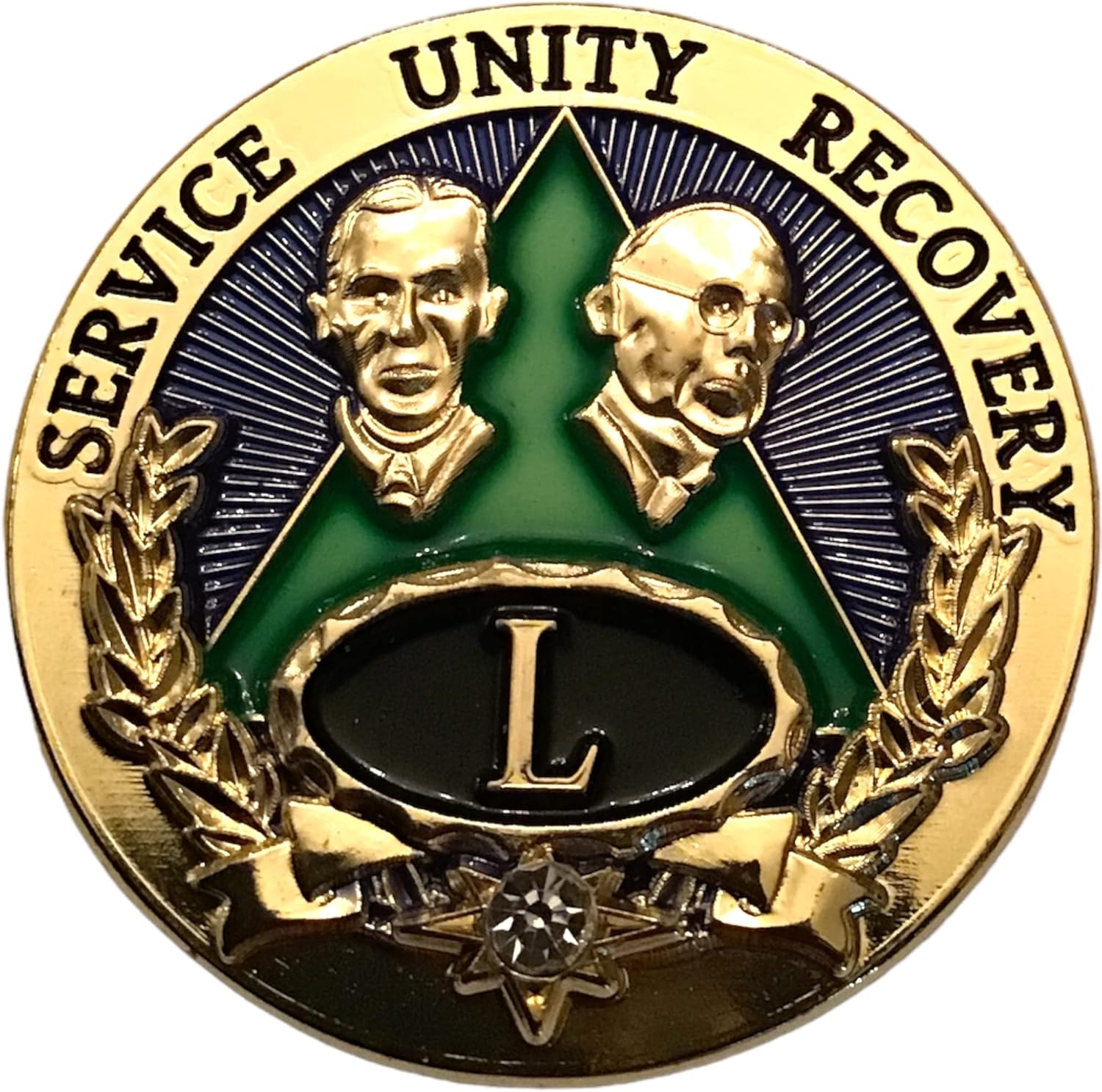 Amazon.com : 50 Year AA Medallion - Alcoholics Anonymous Green and Gold ...