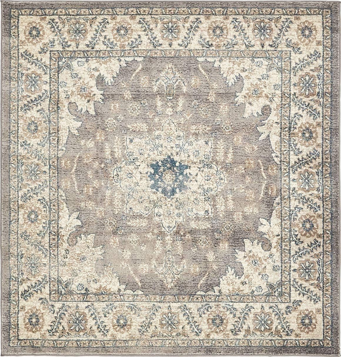 Amazon.com: Bellagio Traditional Square Area Rug Design 401 (5 Feet 3 ...