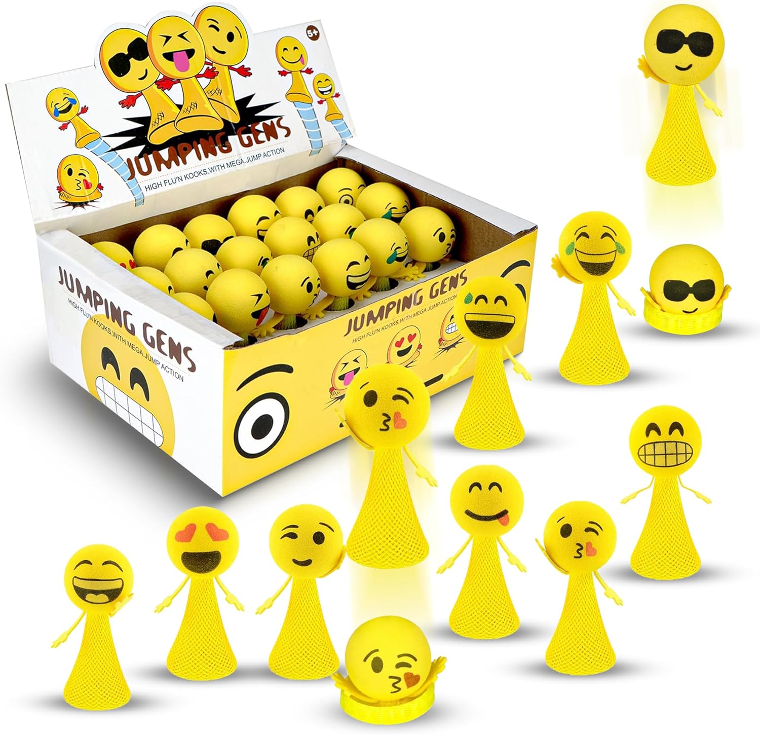 Liberty Imports 24 PCS Jumping Emoticon Popper Spring Launchers Toy ...