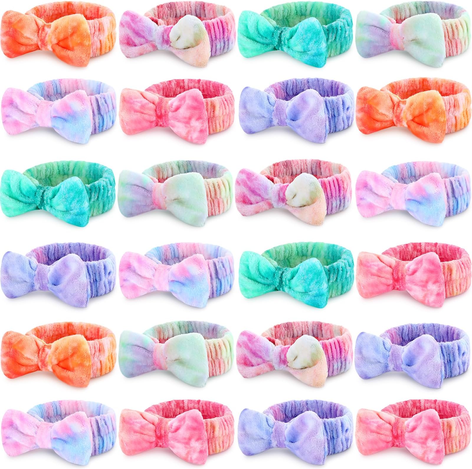 Amazon.com : Giegxin 48 Pieces Spa Headband Bulk Bow Hair Band Facial ...
