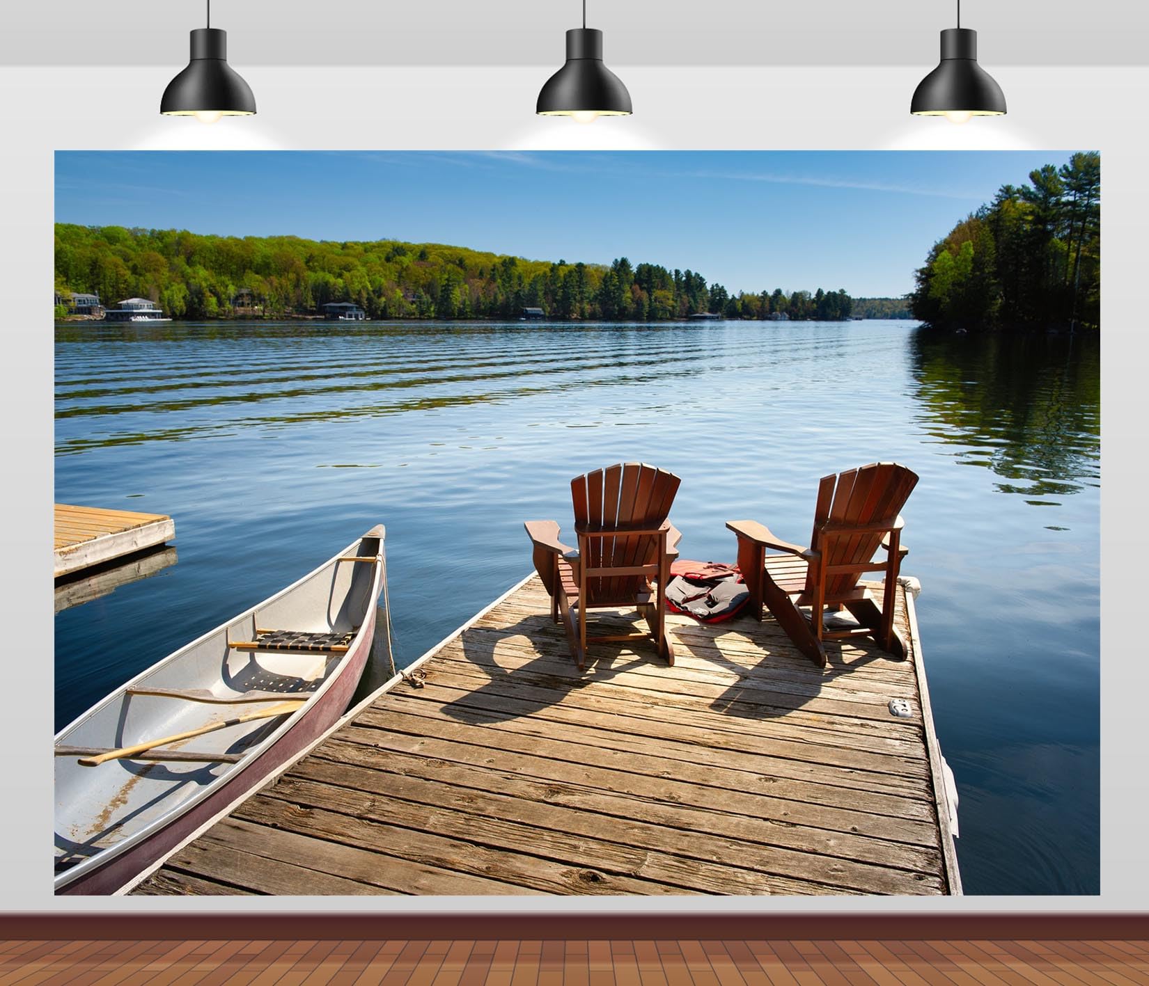 Amazon.com : CORFOTO Wooden Dock Fishing Boats Backdrop Fabric 7x5ft ...