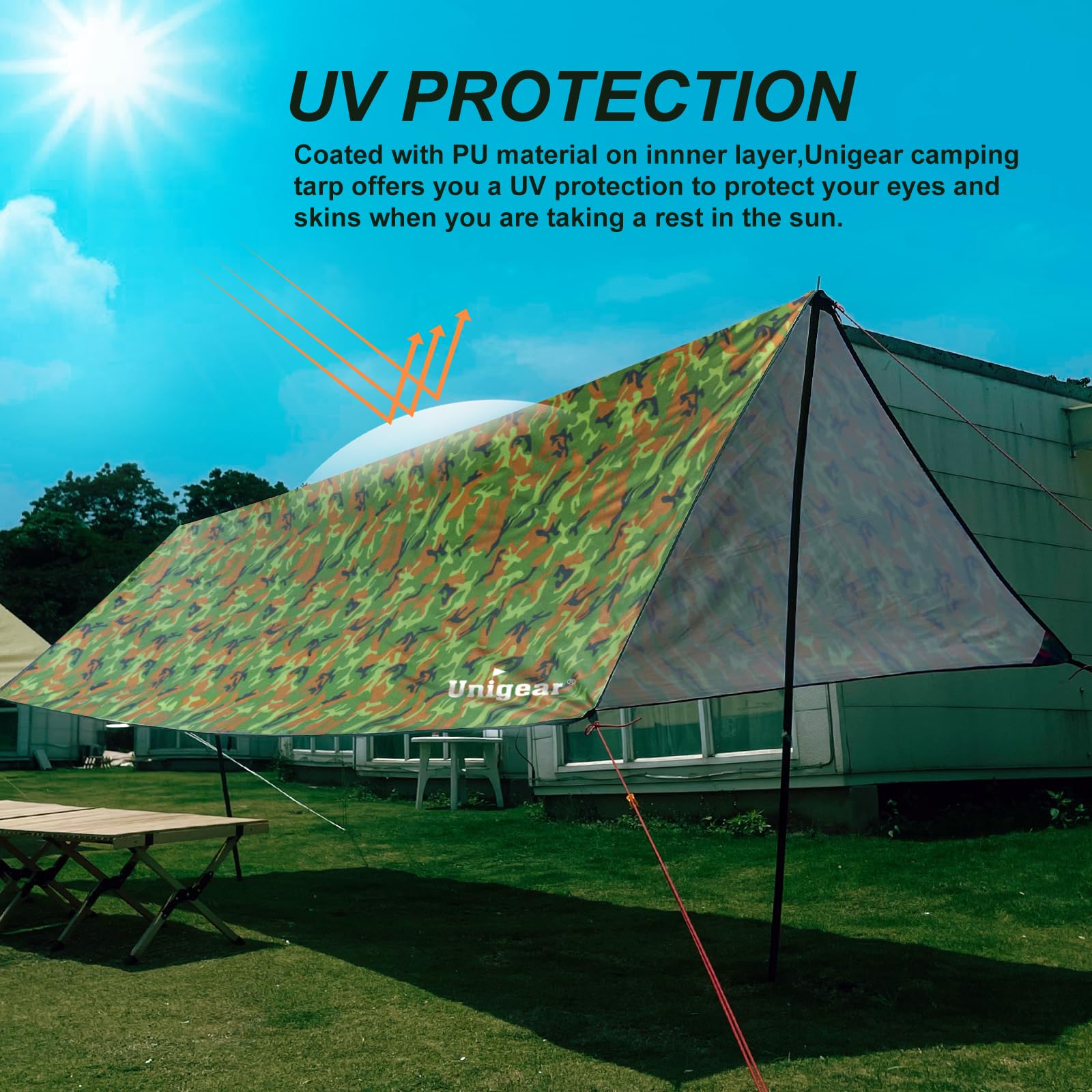 Snapklik.com : Unigear Hammock Rain Fly, 16.4/14.4/13/10ft Camping Tarp ...