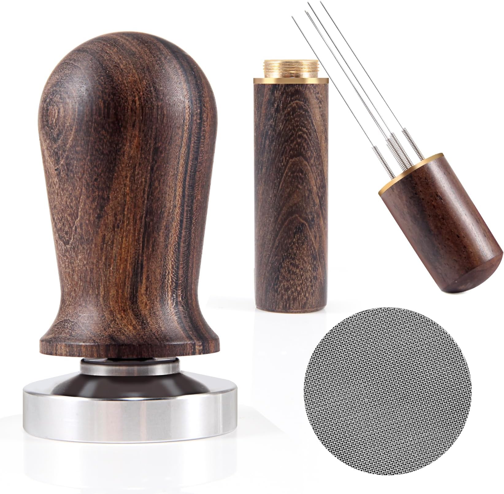Amazon.com: 51mm Espresso Coffee Tamper & Stirrer Set - Wooden-Handle ...