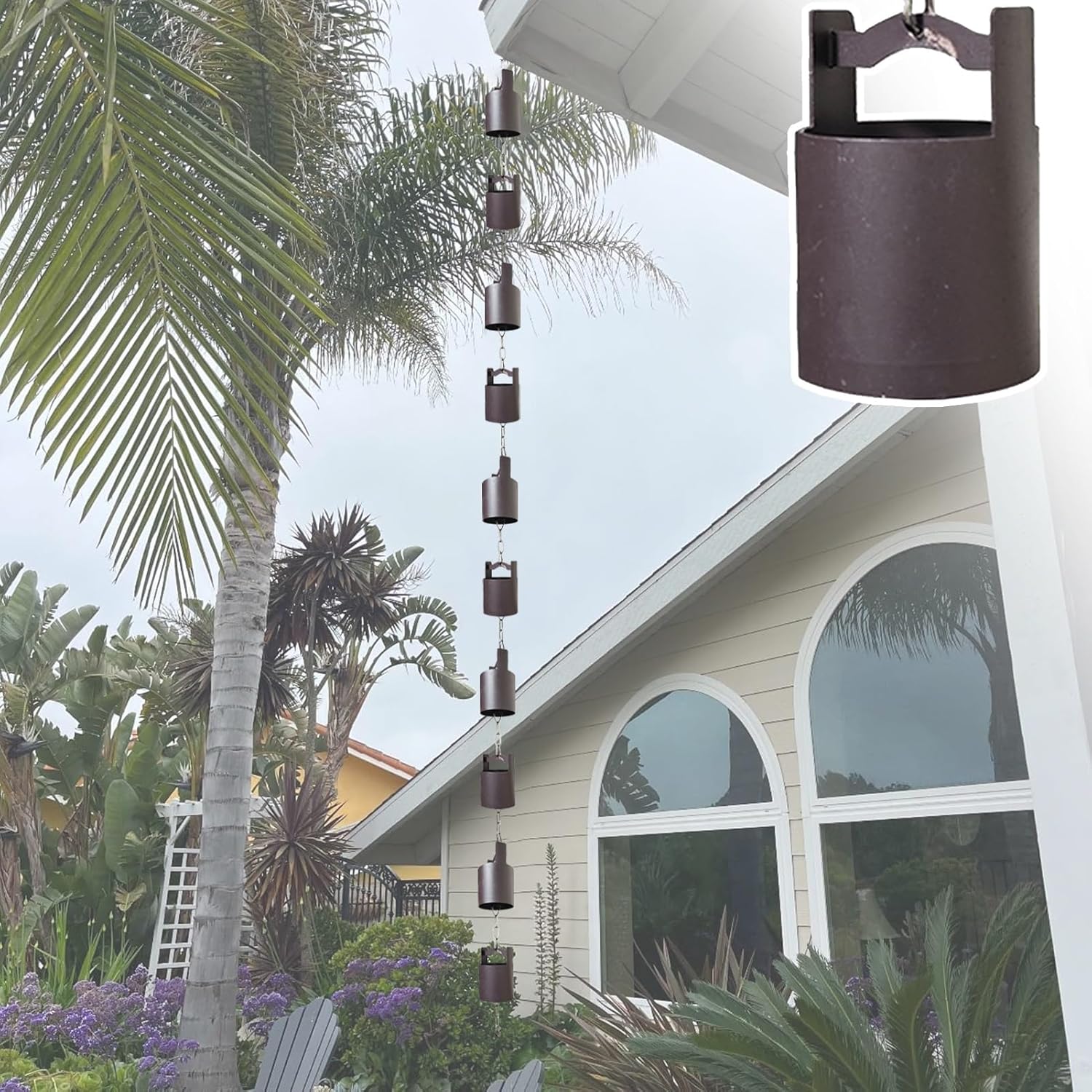 Amazon.com: Blazea Rain Gutter Drip Chains, Aluminum Alloy Rain Catcher ...