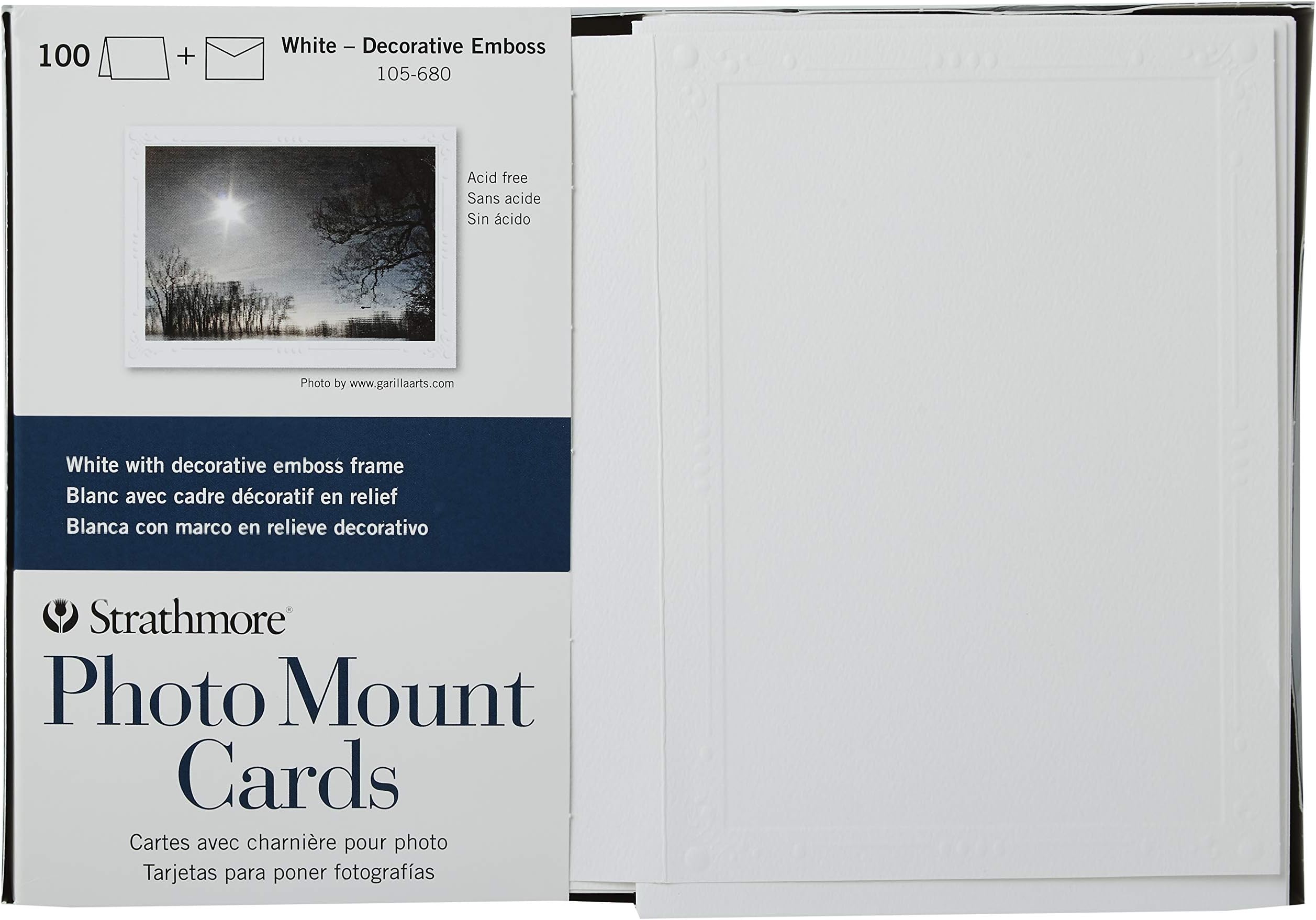Strathmore Photo Mount Cards, White with Decorative Border, 5x6.875 ...