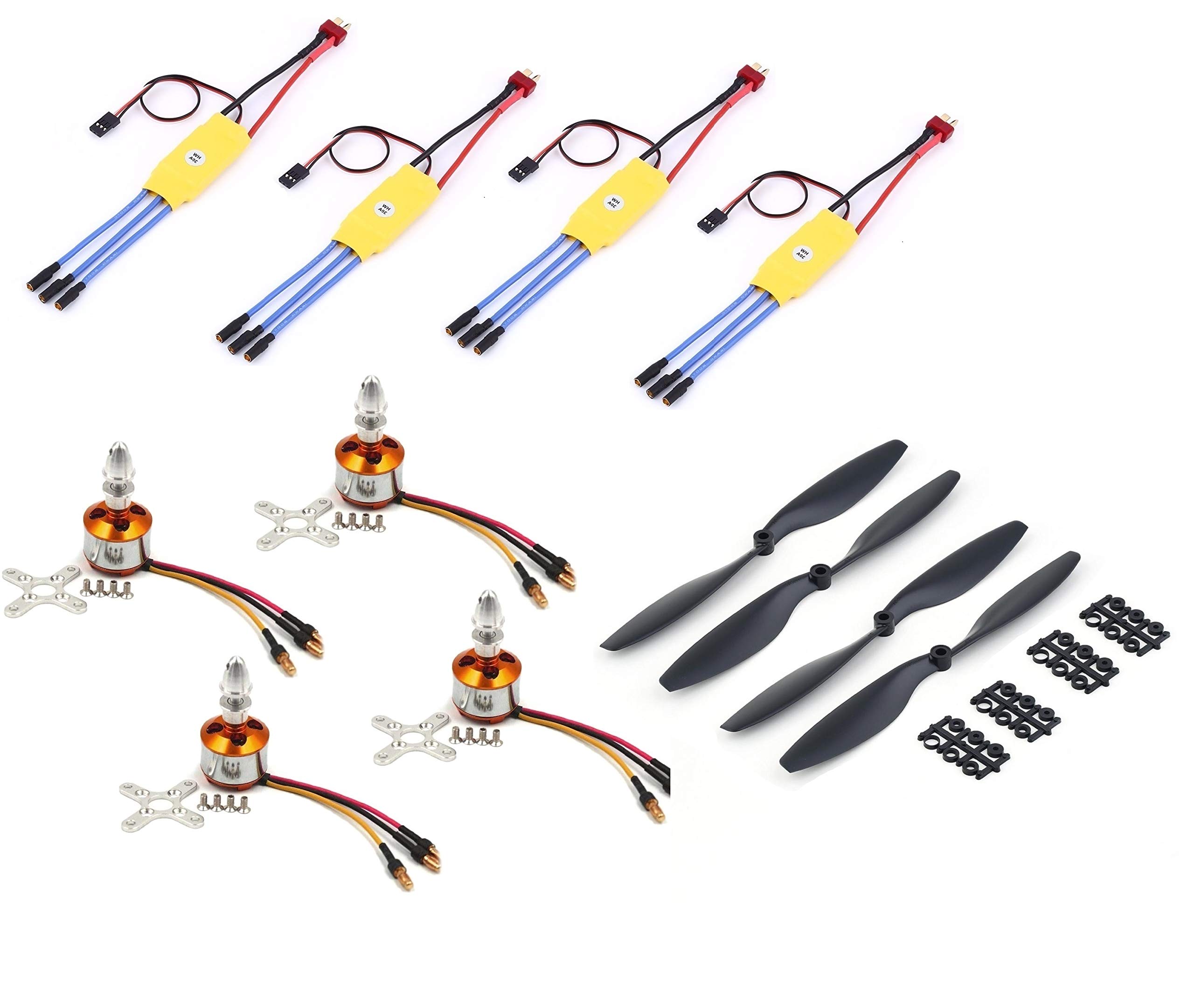 Buy INVENTO 4Pcs 1200KV BLDC Brushless Motor + 30A ESC + 8045 8x4.5 8 ...