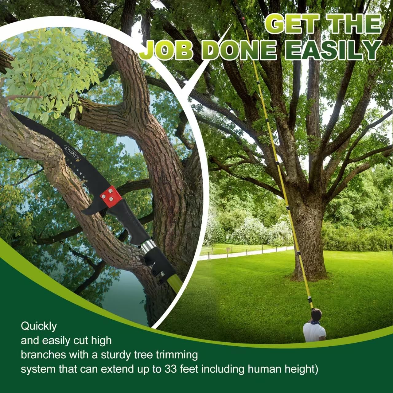 Snapklik.com : Jovant Manual Pole Saw,6.5-20 Ft Extendable Pole