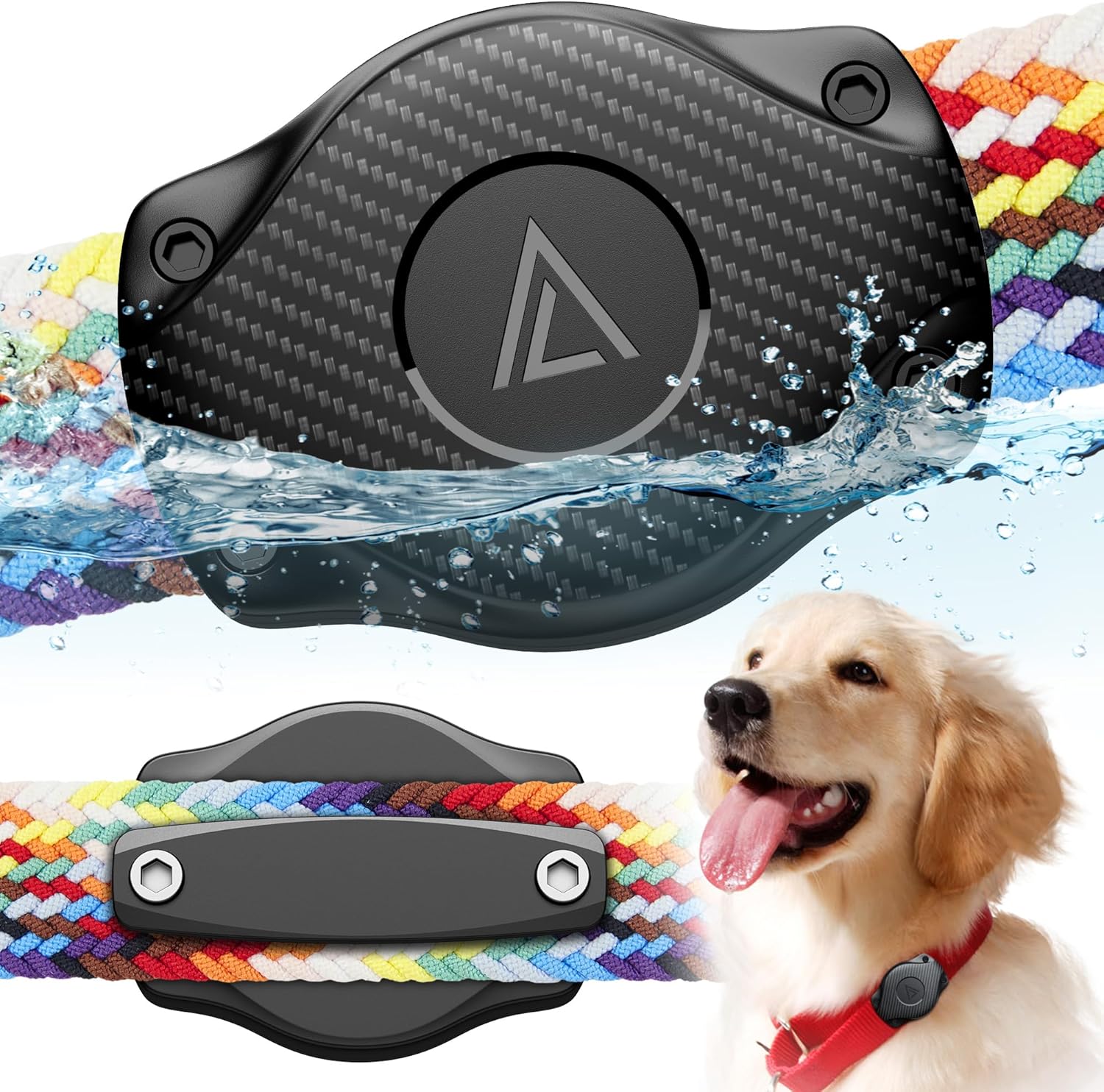 Amazon.com: 2 Pack for AirTag Dog Collar Holder IPX8 Waterproof Carbon ...