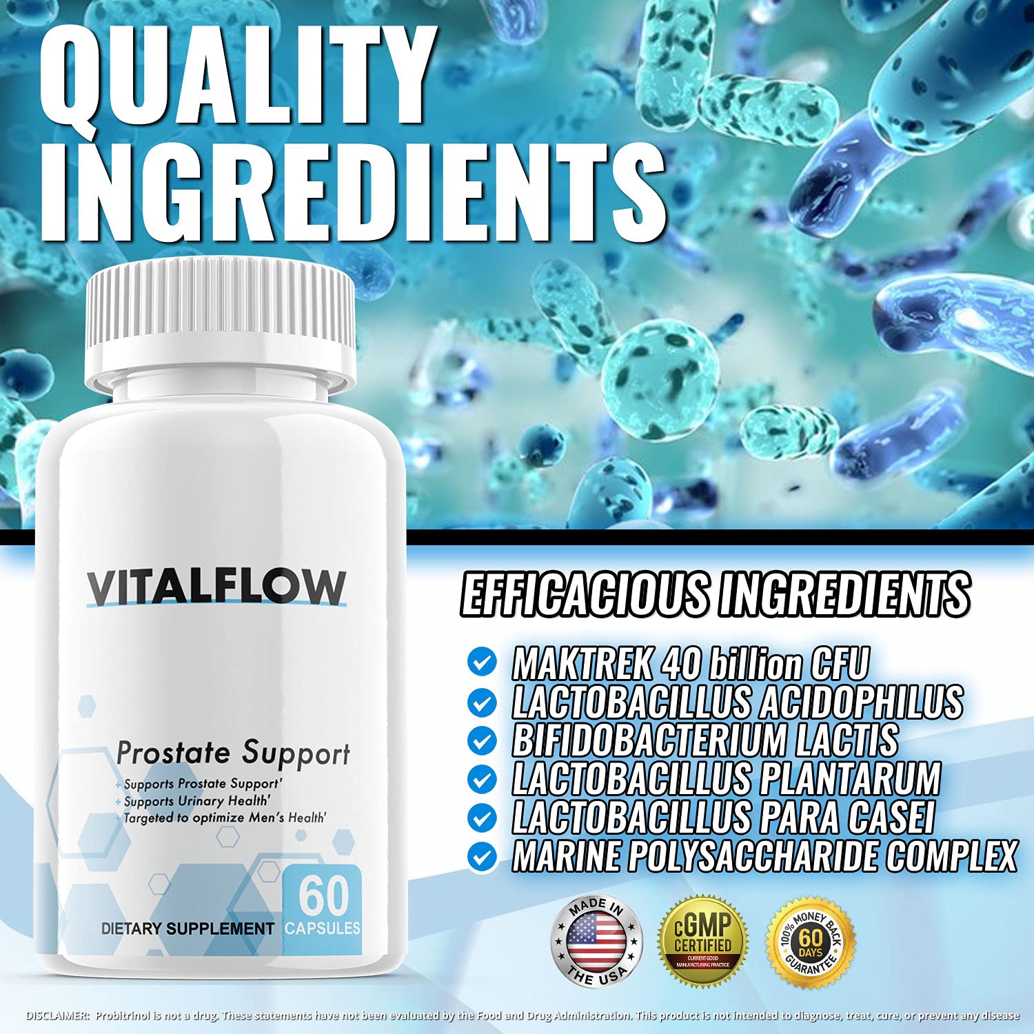 2 Pack Vitalflow Prostate Supplement Vitalflow Prostate Pills Hair