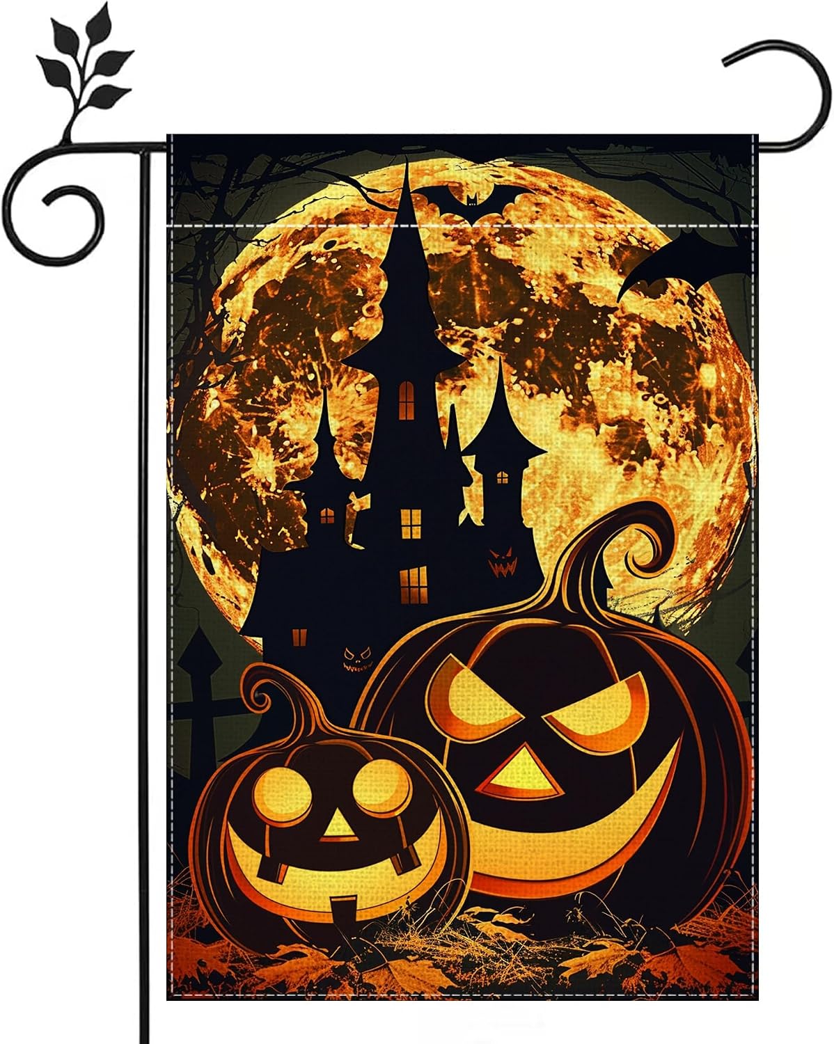 Amazon.com : Halloween Pumpkin Castle Jack O Lantern Garden Flag for ...