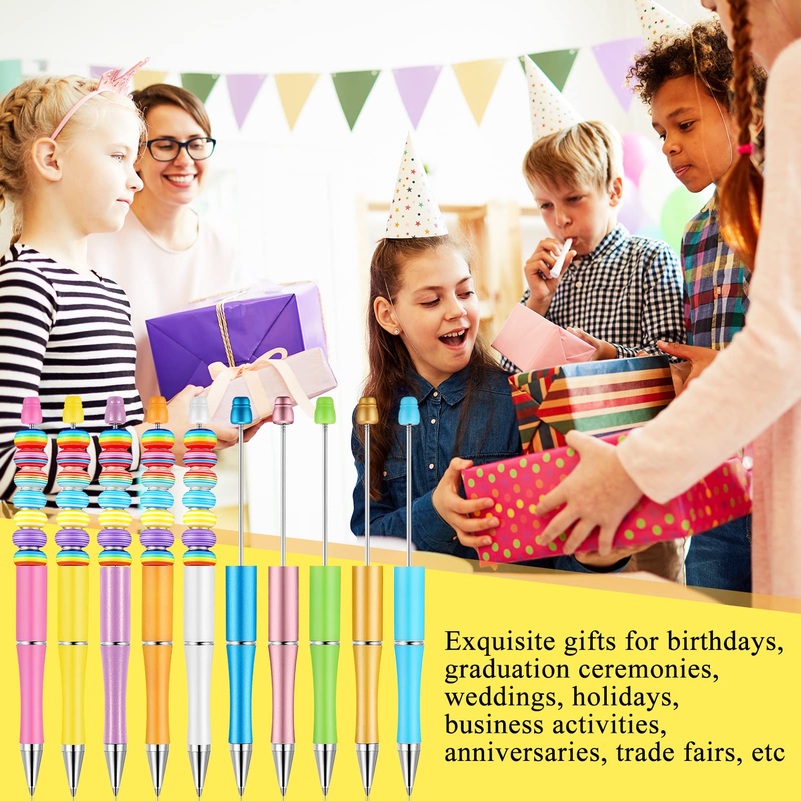 Snapklik.com : Crtiin 50 Pieces Plastic Beadable Pen Bulk Bead ...