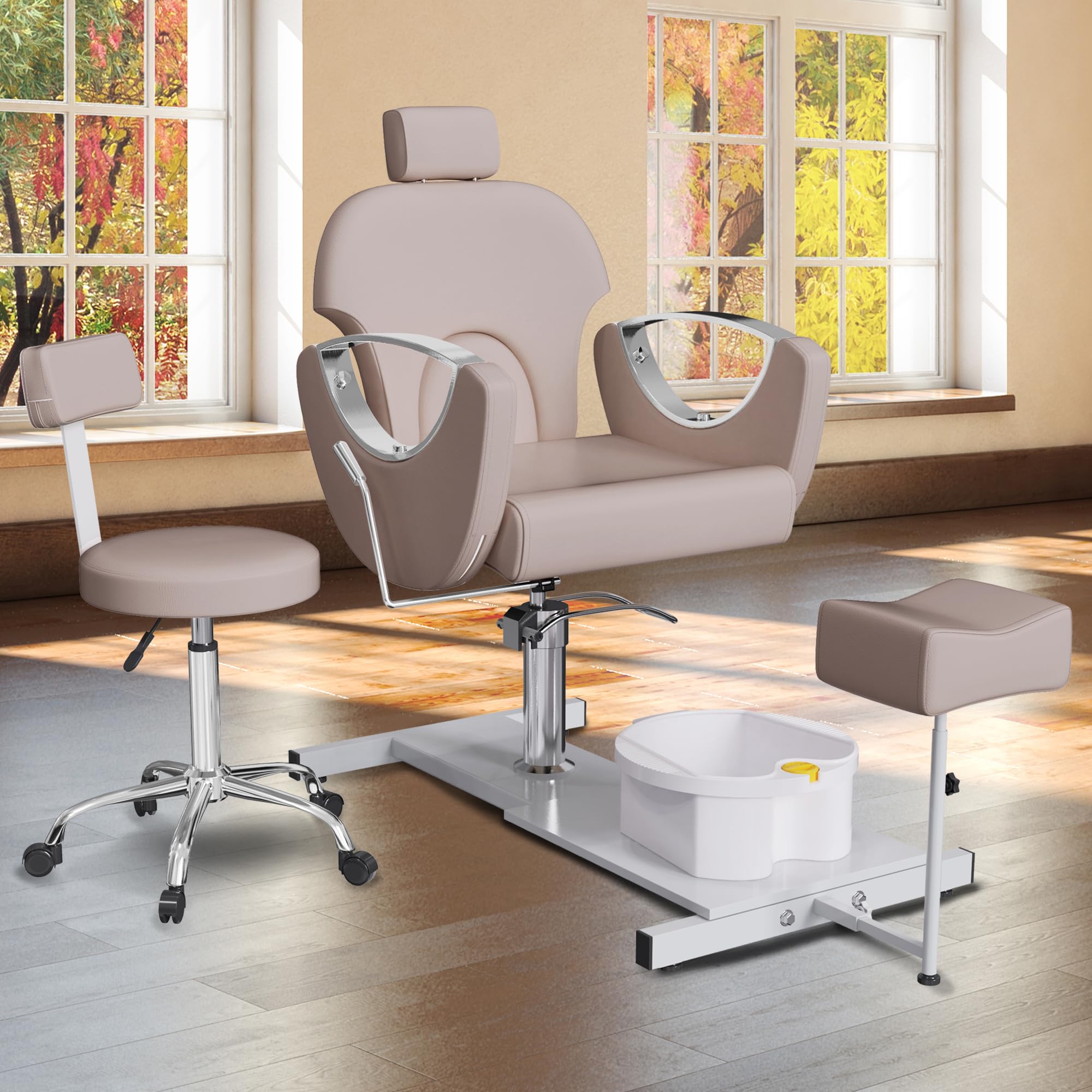 Amazon.com: KIGOTY Reclining Pedicure Chair with Stool, Adjustable ...