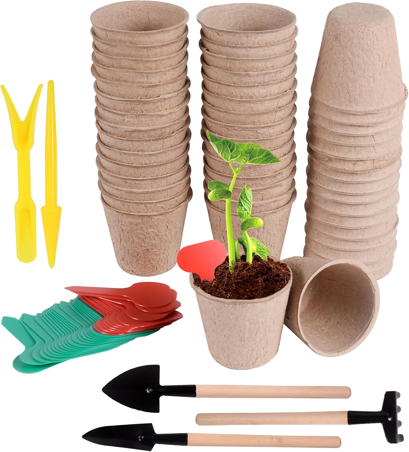 Amazon.com: 160Pcs Peat Pots, 2.36'' Round Nursery Pot with Drainage ...