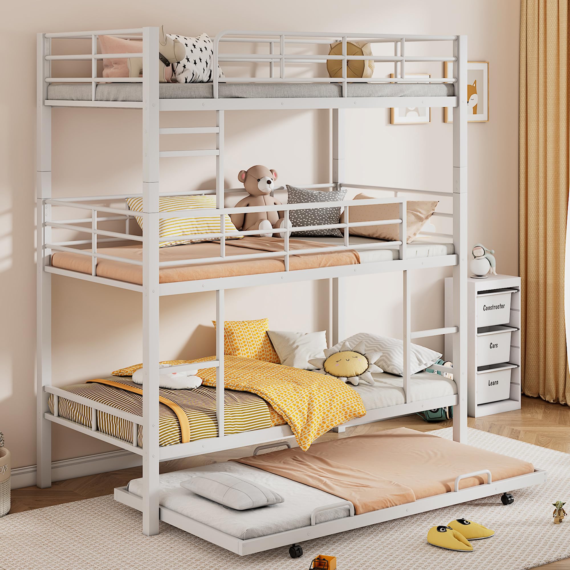 Snapklik.com : Metal Triple Bunk Bed Twin Over Twin Over Twin, Triple ...