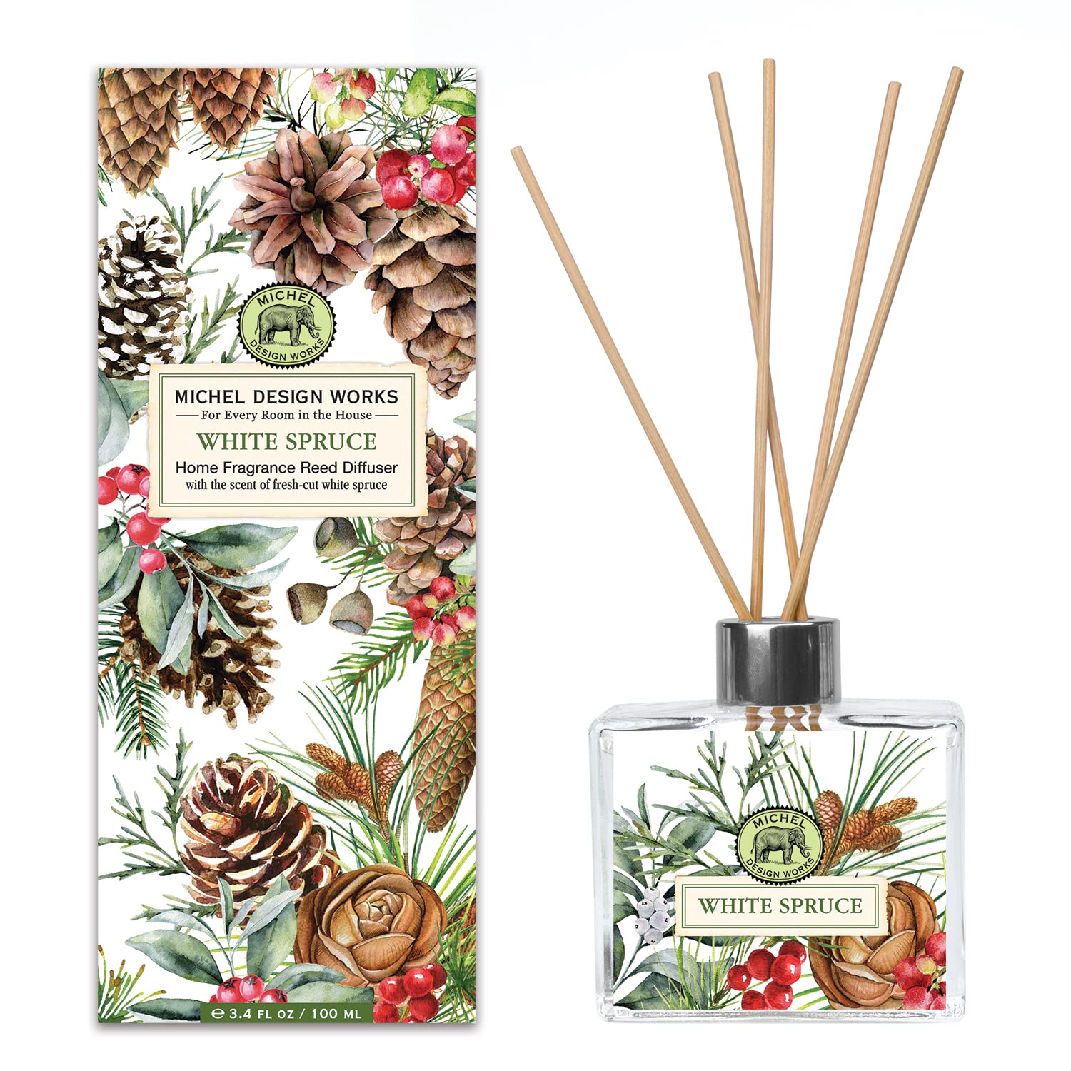 Amazon.com: Michel Design Works Home Fragrance Reed Diffuser, White ...