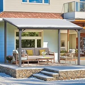 Amazon.com : U-MAX 8' x 12' Outdoor Hardtop Grill Gazebo Pergola, Wall ...