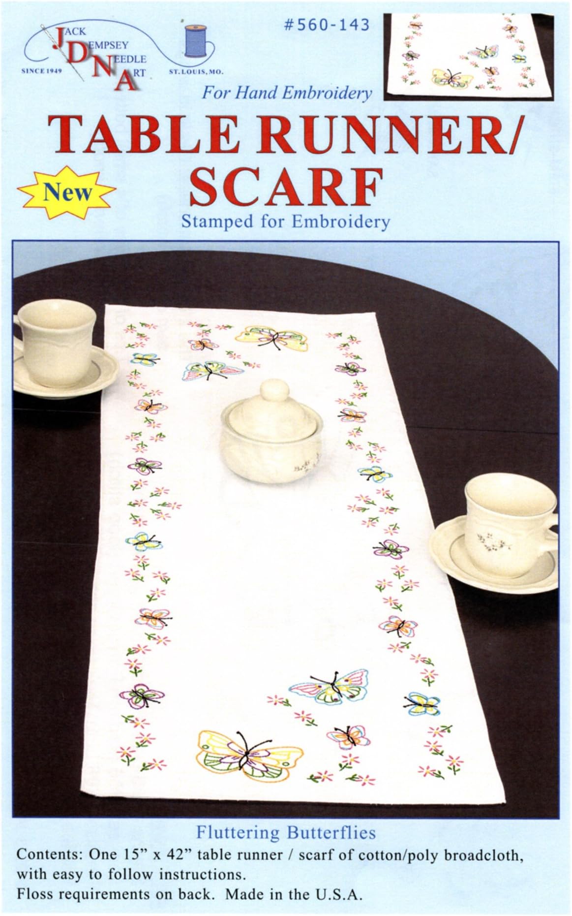 Amazon.com: Leisure Arts Table Runner 15"x42" Ecru Poppies, Kitchen ...