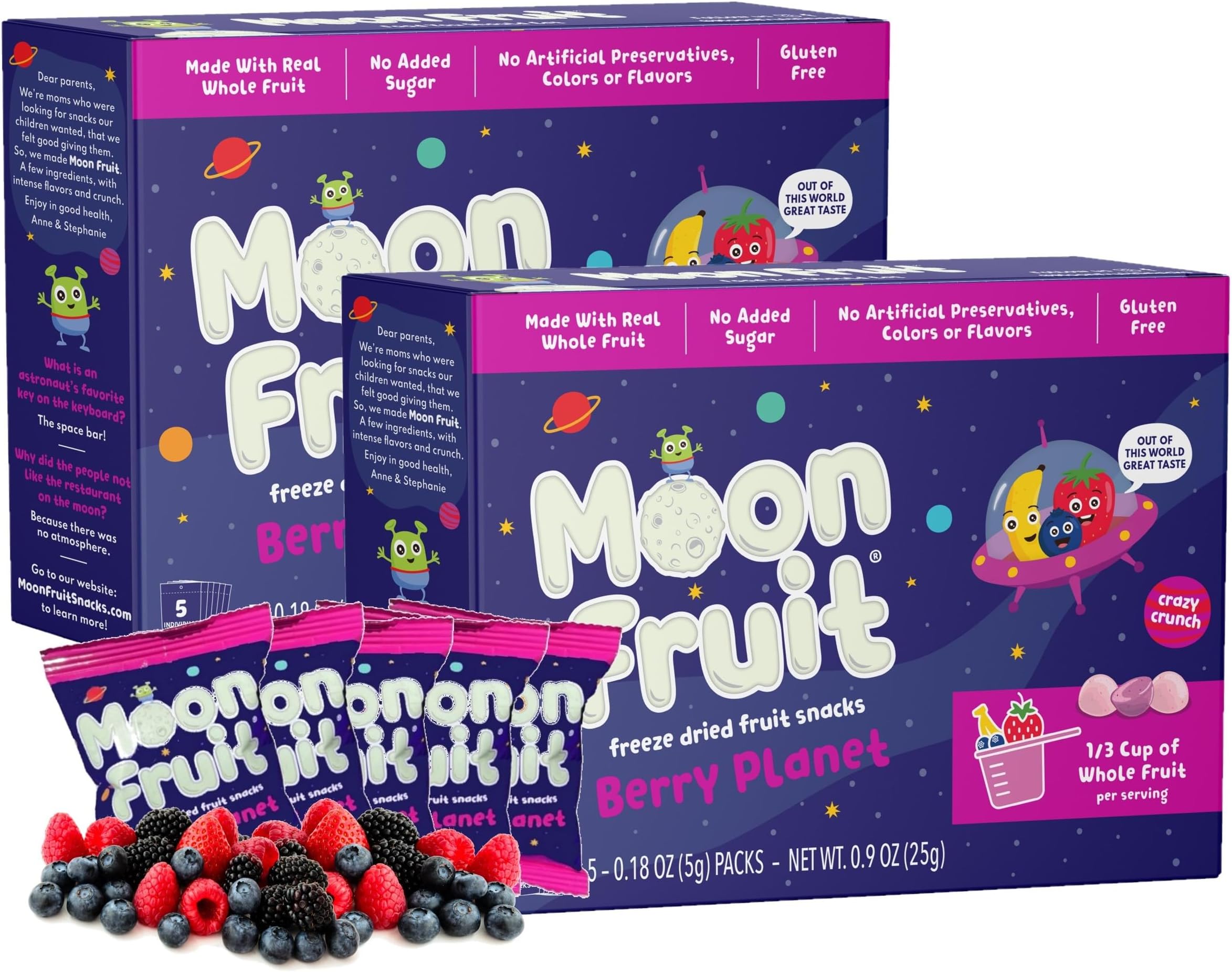 Amazon.com: Moon Fruit Freeze Dried Fruit Snacks for Kids 2 MULTIPACKS ...