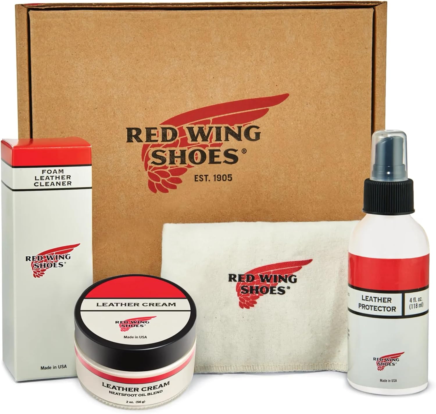 Amazon.com: Red Wing Shoes Smooth-Finished Leather Care Kit, Made in ...