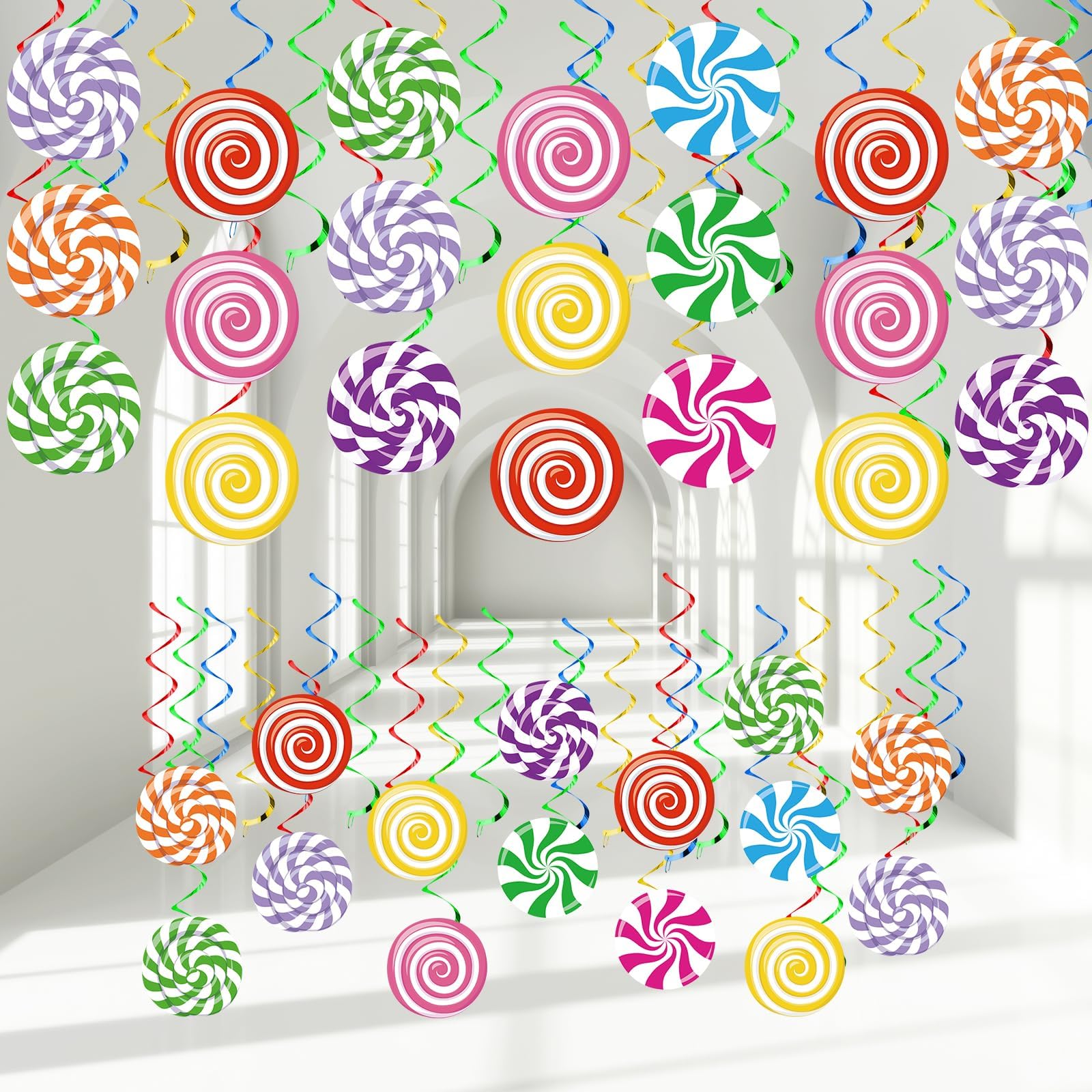 Amazon.com: Qyeahkj 72Ppcs Candyland Party Decorations Lollipop Candy ...