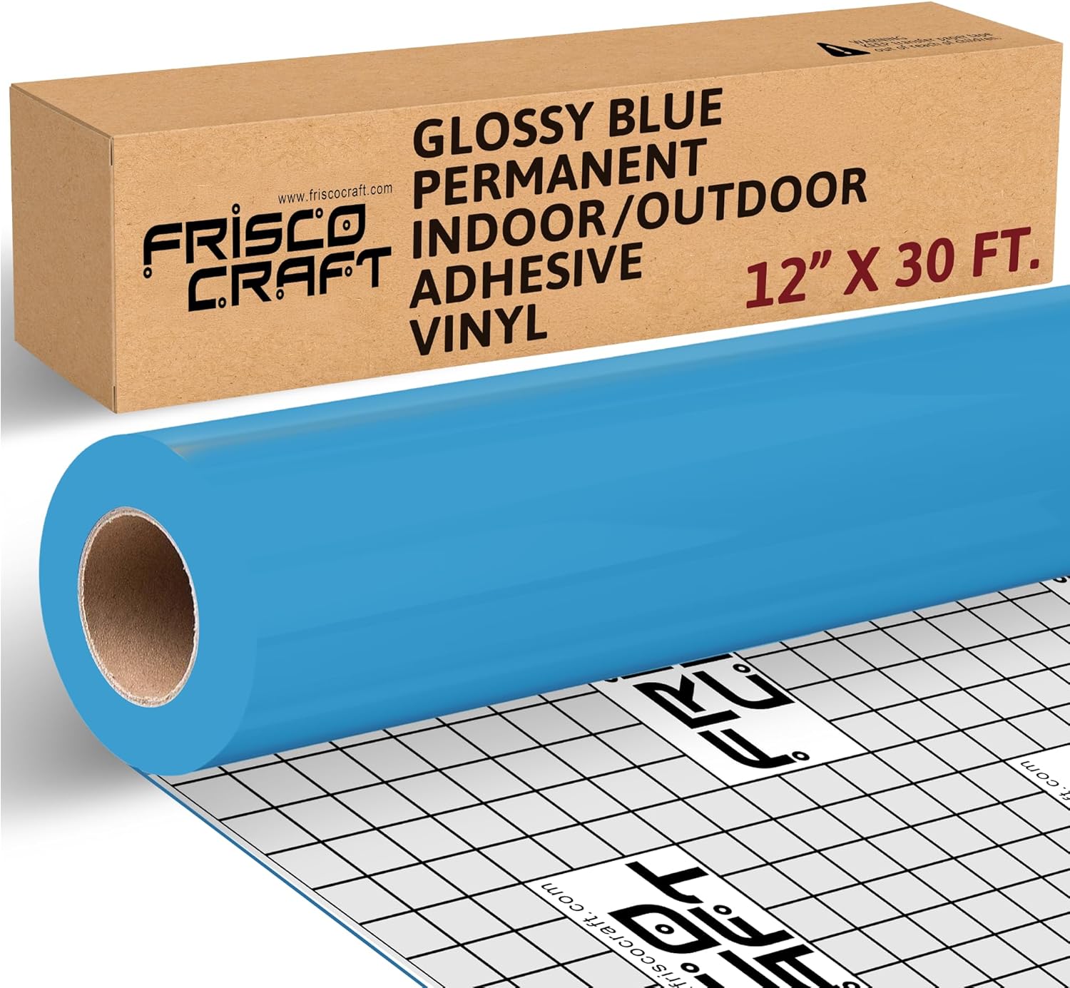 Amazon.com: Frisco Crafts Glossy Blue Permanent Vinyl - 12" x 30 Feet ...
