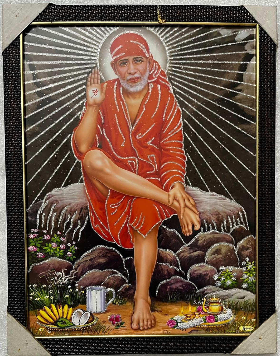 Amazon.com: Sai Baba Photo Frame For Wall Decoration Shree Sai Baba Ji ...