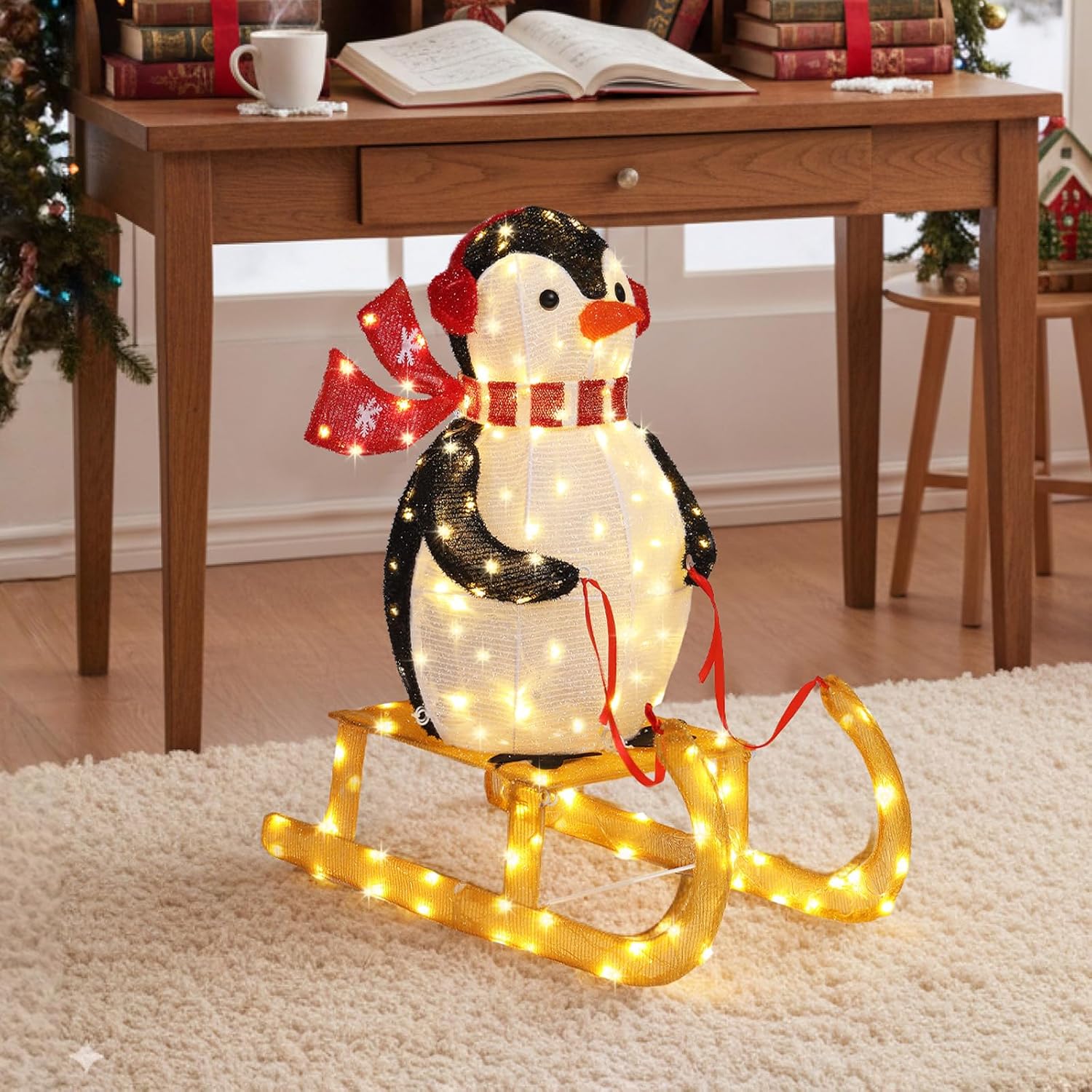 Amazon.com: VINGLI 2.2ft Penguin Christmas Decorations, Light up ...