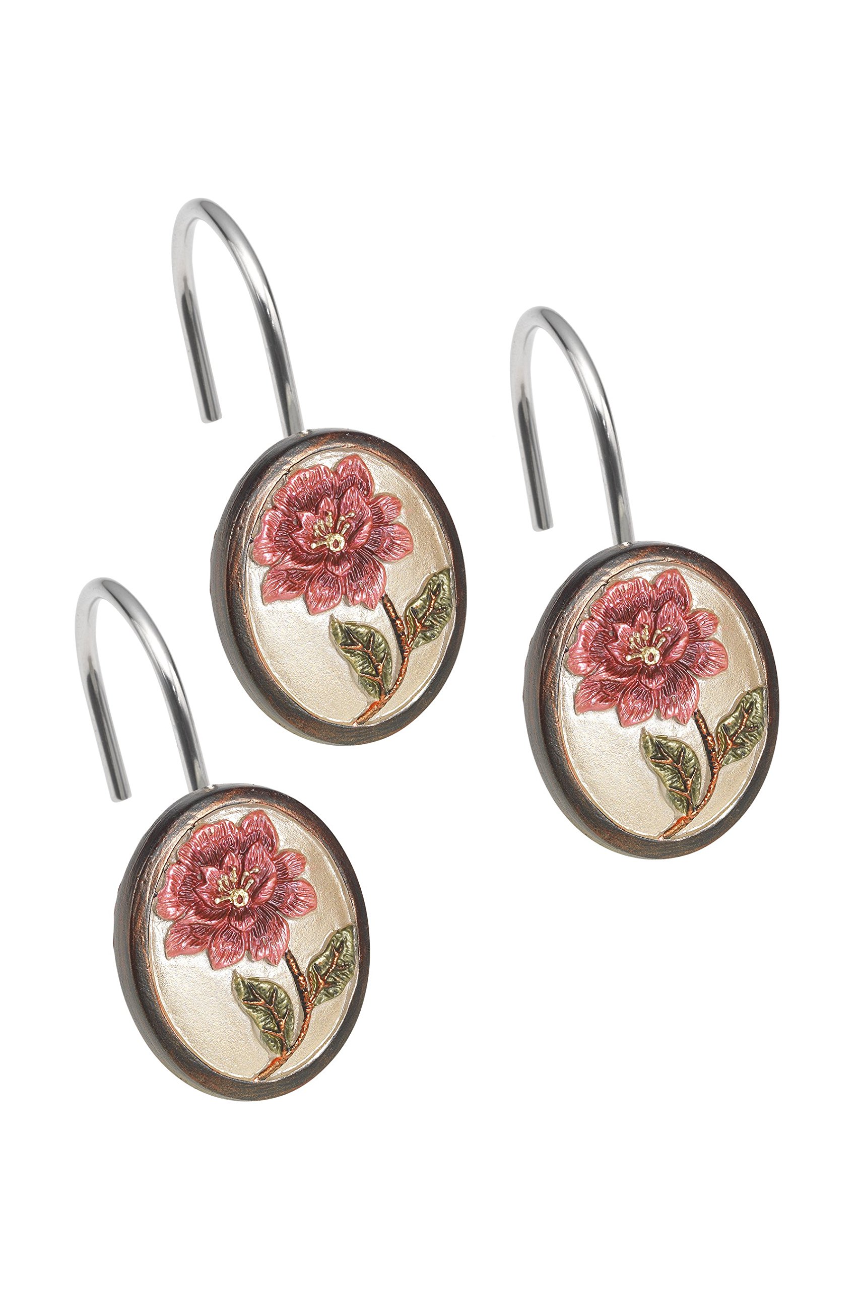 Amazon.com: Popular Bath Shower Curtain Hooks, Larrisa Collection, Set ...