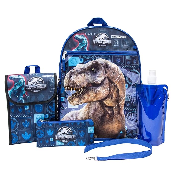 Buy Jurassic World Backpack Combo Set - Jurassic Park Boys' 6 Piece ...