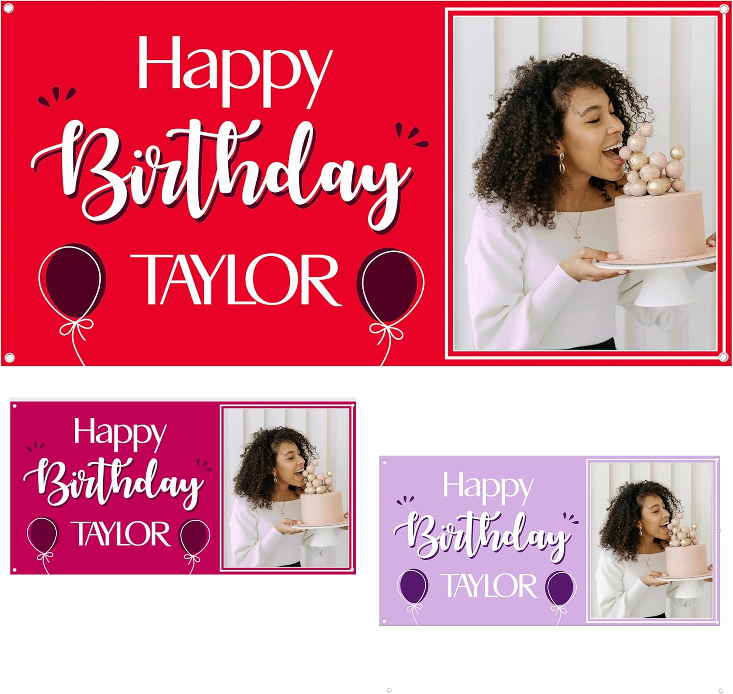 Amazon.com: Happy Birthday Banner With Photo and Name - Personalized ...
