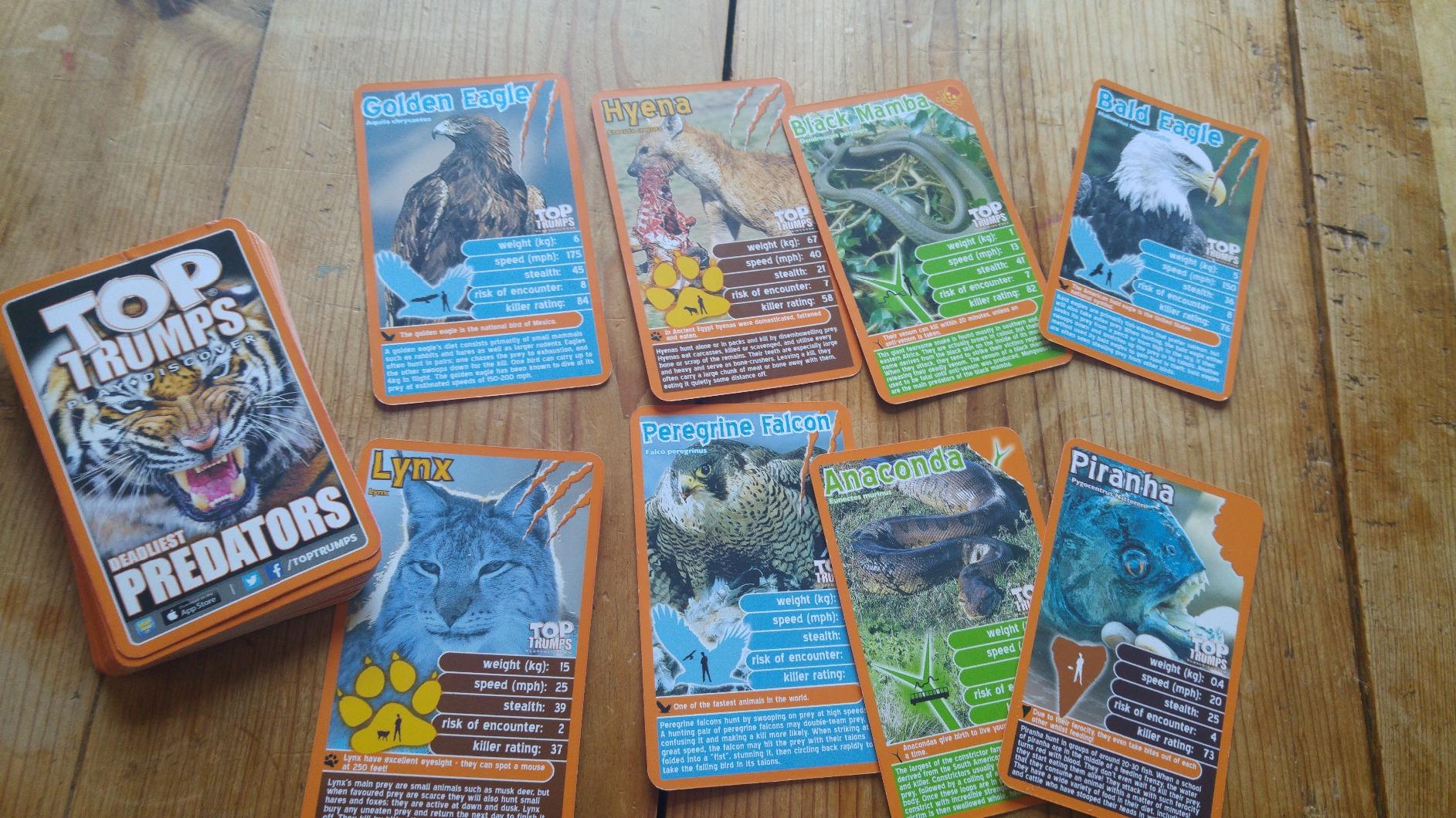 Deadliest Predators Top Trumps Card Game for 3 years + : Amazon.co.uk ...