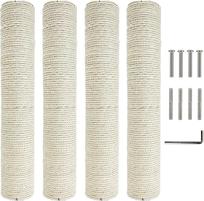 Amazon.com : Fhiny 4PCS Cat Scratching Post Replacement 15" Natural ...