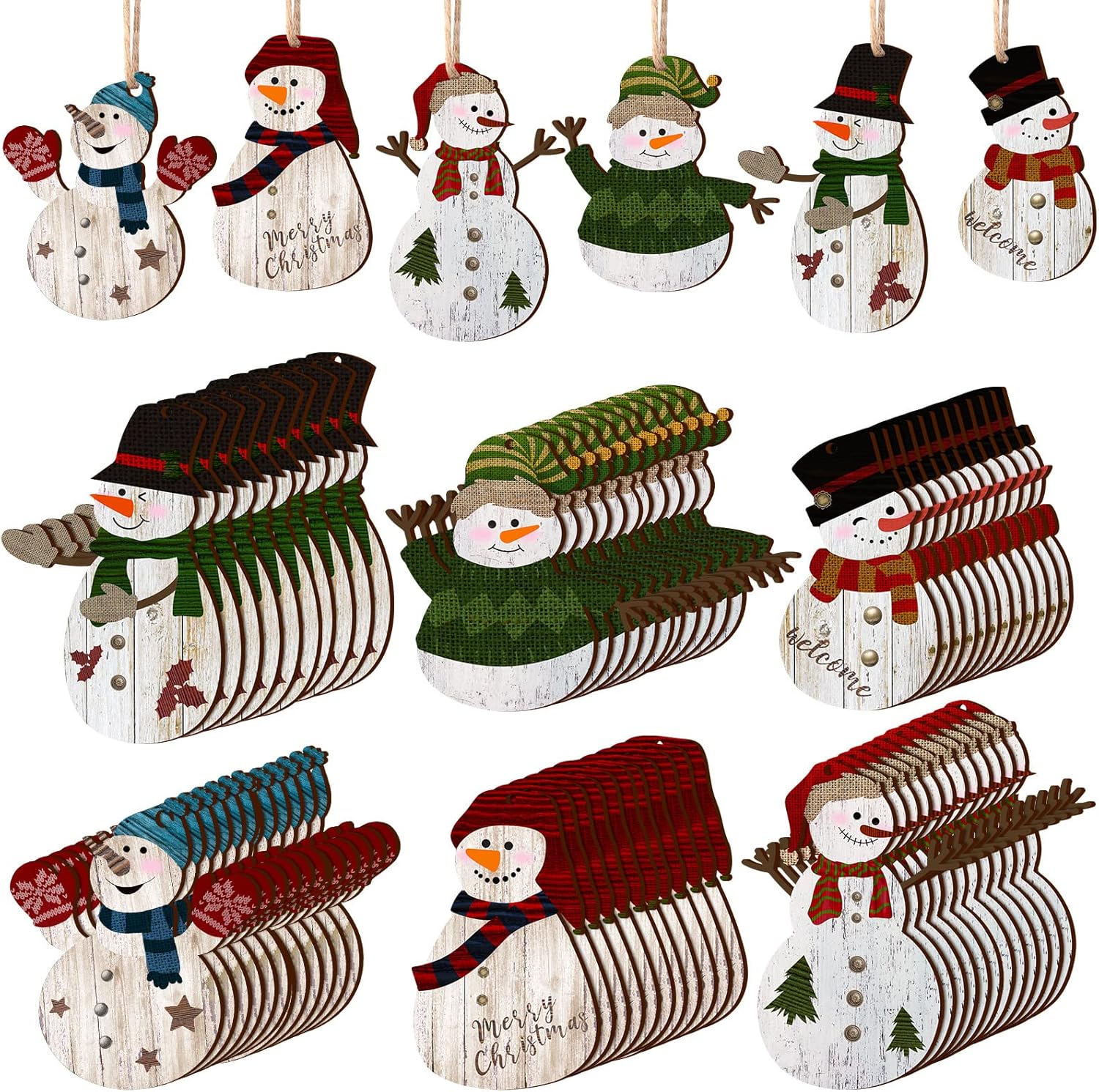 Amazon.com: Weysat Snowman Christmas Tree Ornaments Decorations ...