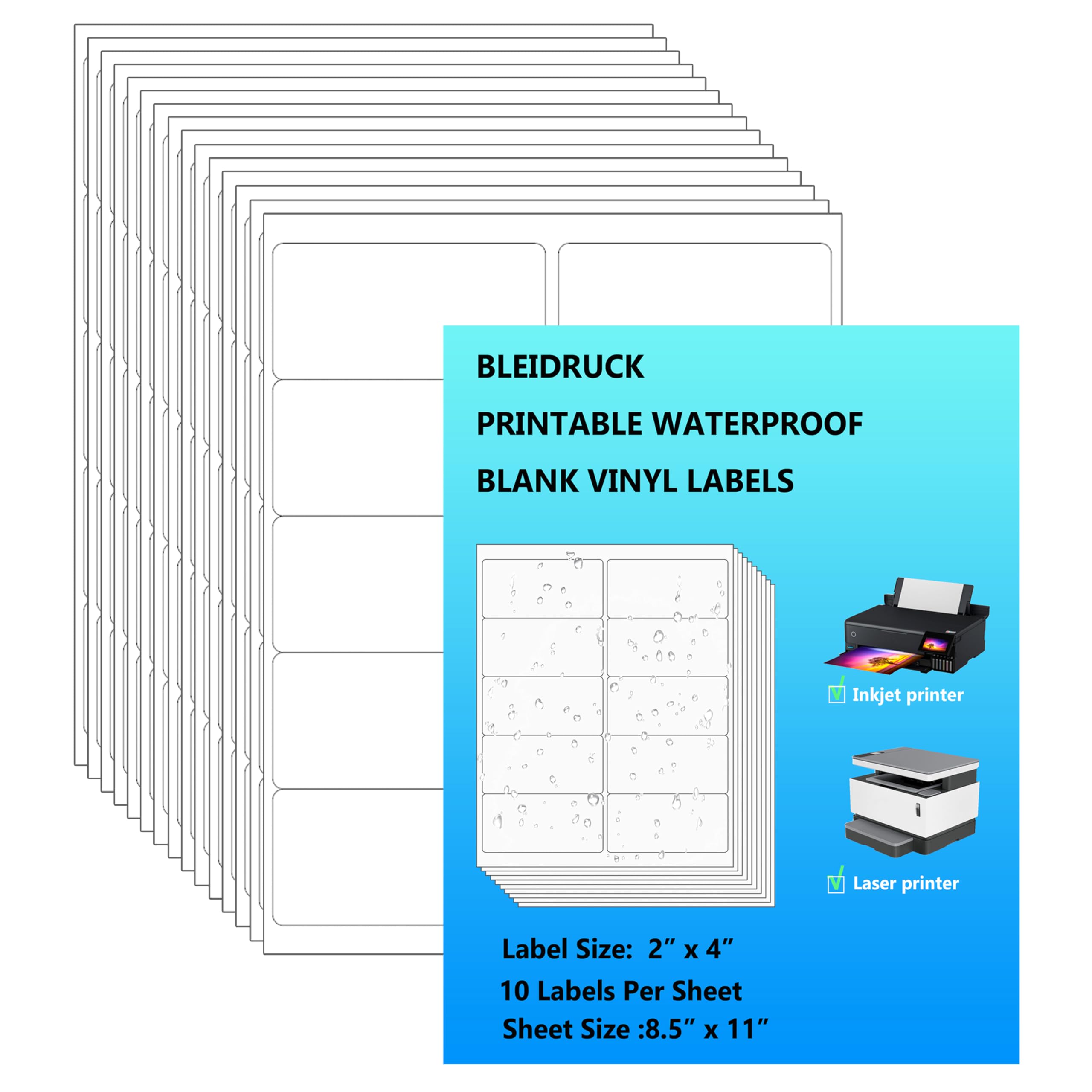 Snapklik.com : 2x4 Matte Rectangle Vinyl Labels, Waterproof Shipping ...
